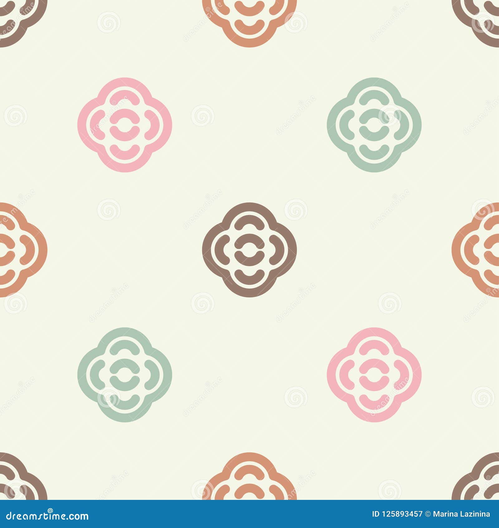 Seamless Abstract Geometric Pattern. Mosaic Texture. Semicircle. Wave ...