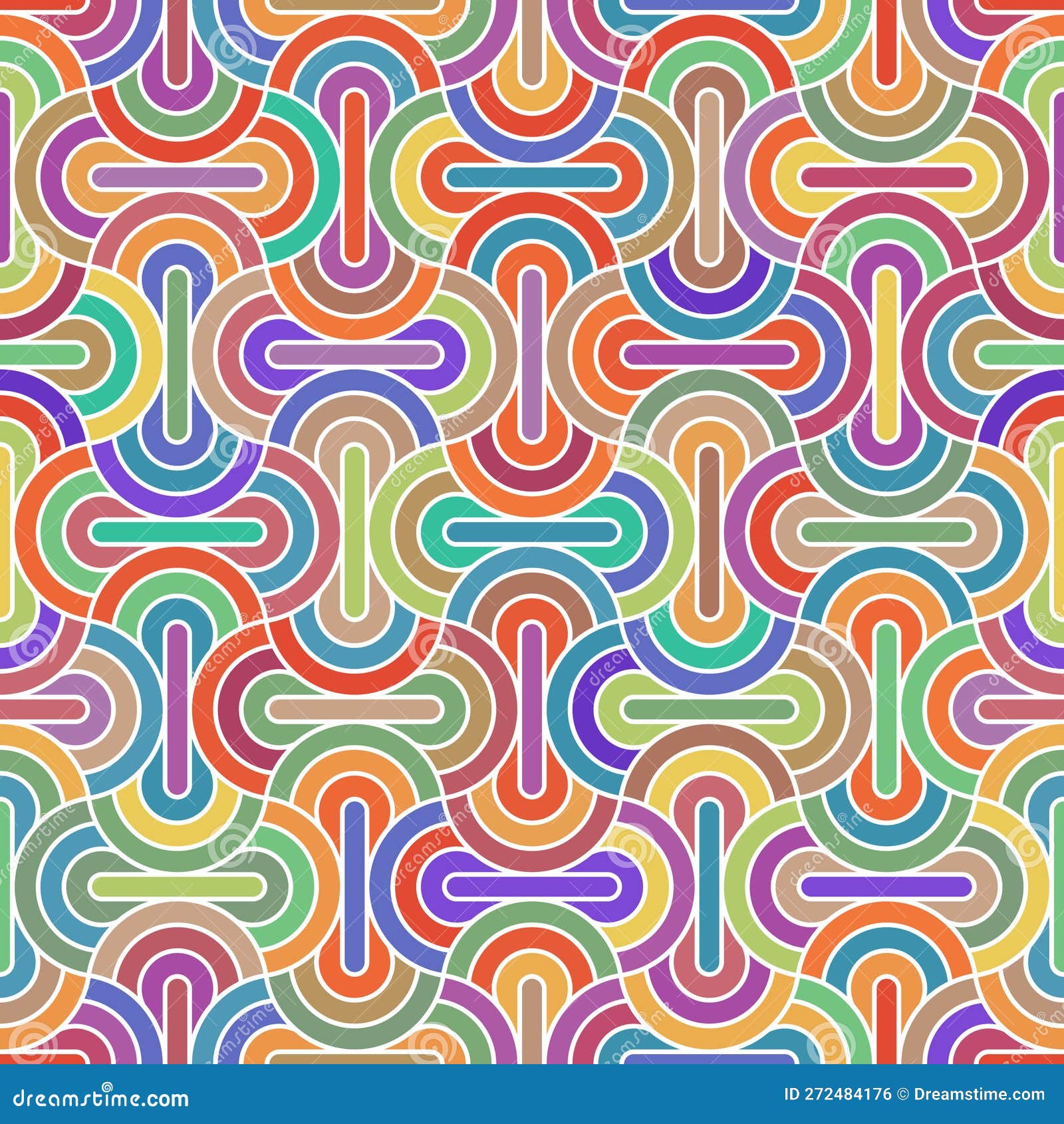 Seamless Abstract Geometric Pattern. Multicolor Circles on a White ...