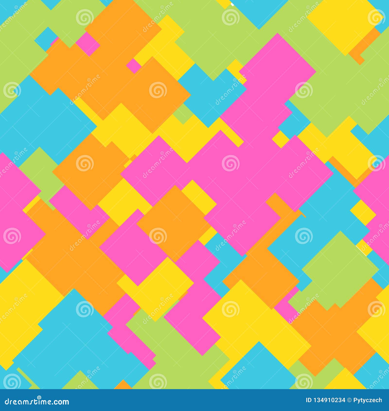 Seamless Abstract Geometric Pattern of Overlapping Squares in Random ...