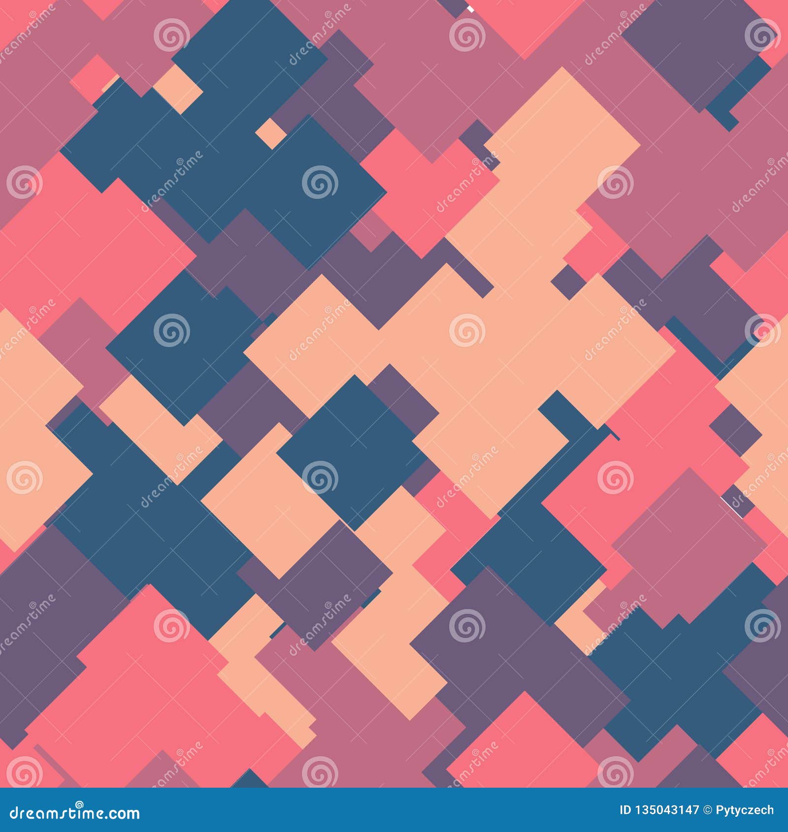 Seamless Abstract Geometric Pattern of Overlapping Squares in Random ...