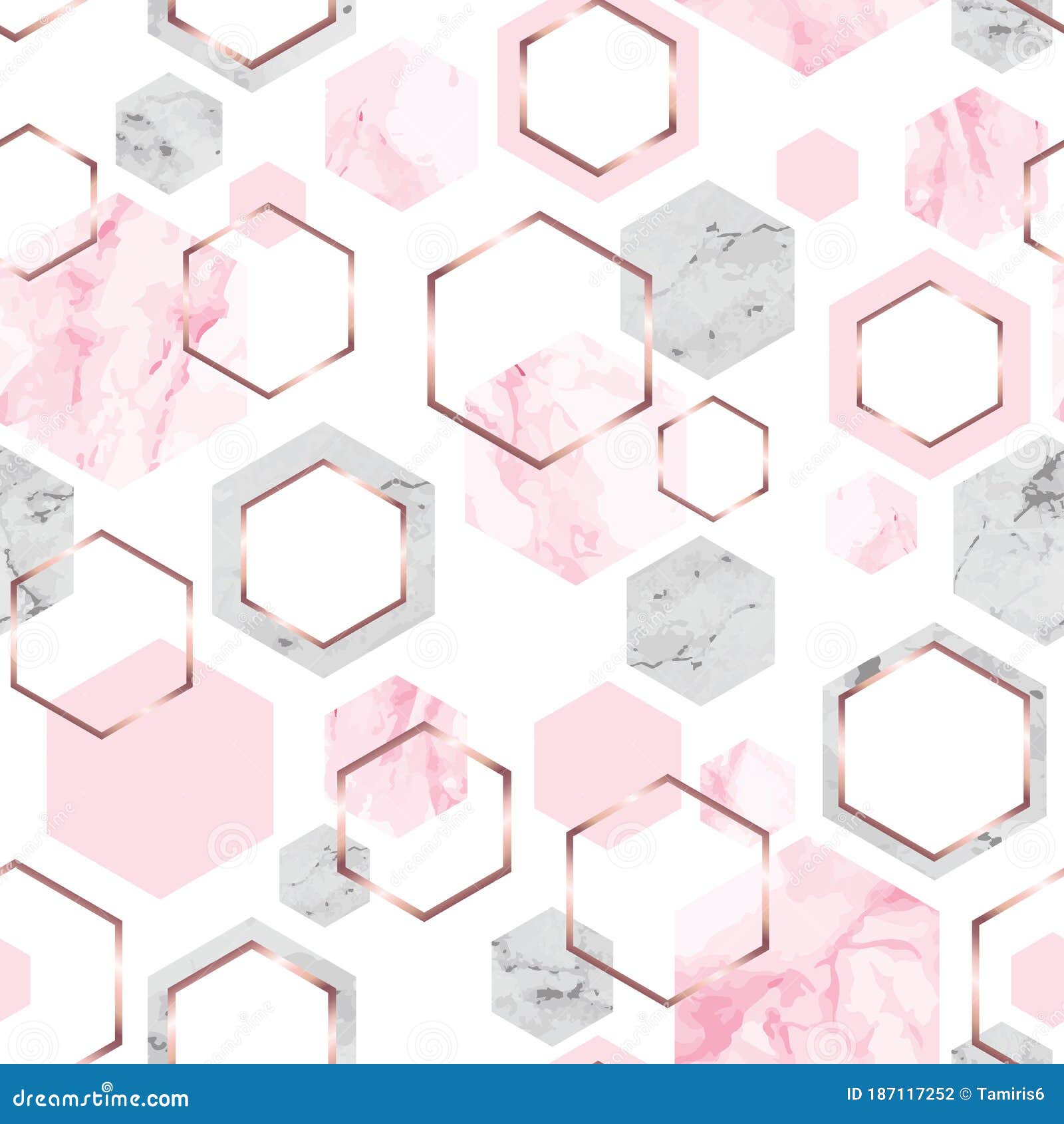 Seamless Abstract Geometric Pattern with Rose Gold, Pink and Gray ...