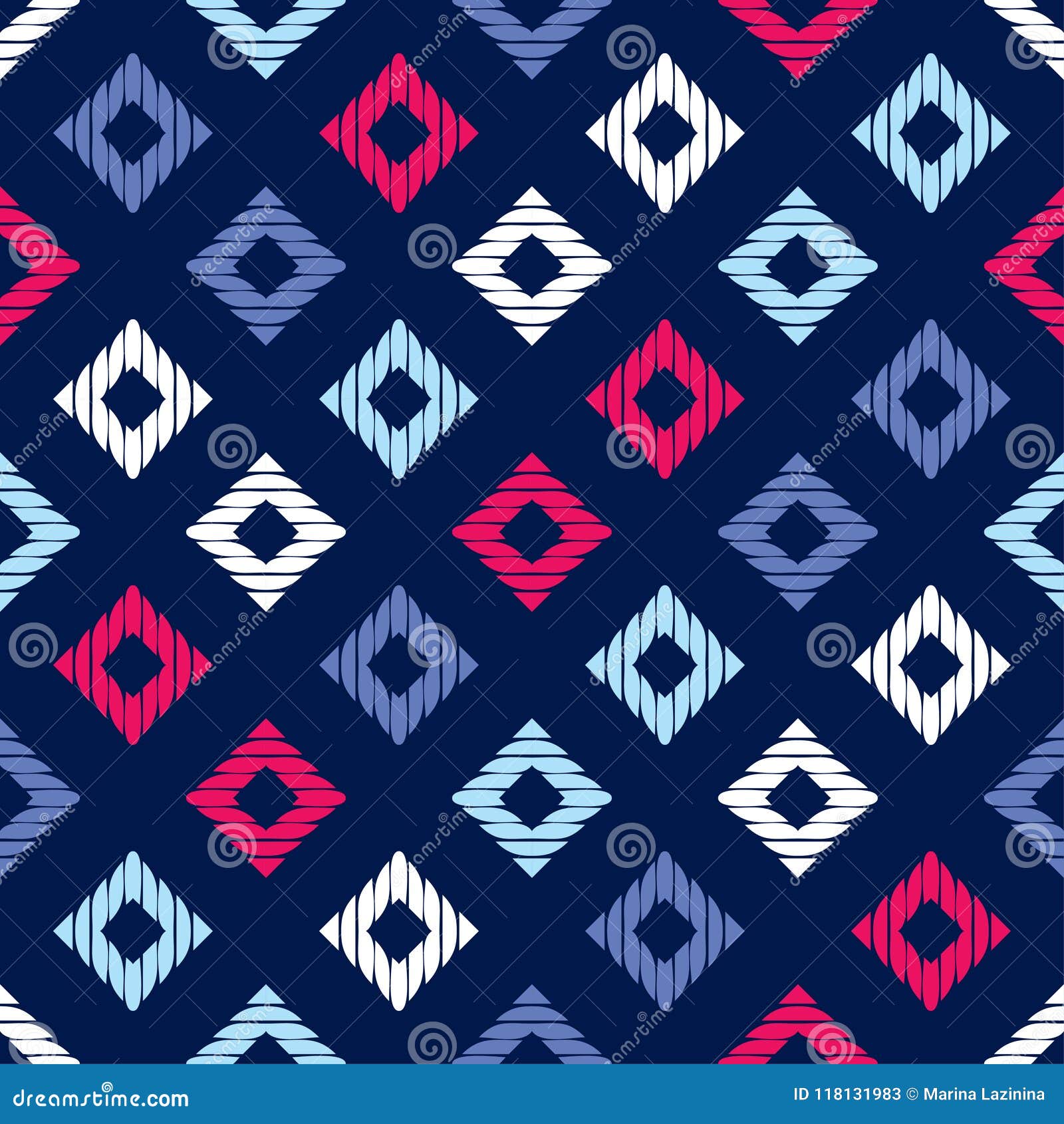 Seamless Abstract Geometric Pattern. the Texture of Rhombus. Brushwork ...