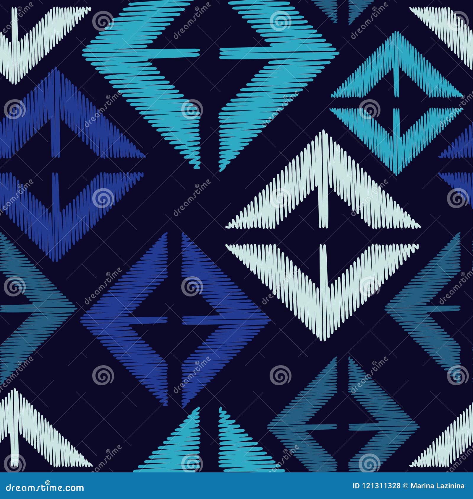 Seamless Abstract Geometric Pattern. the Texture of Rhombus. Brushwork ...