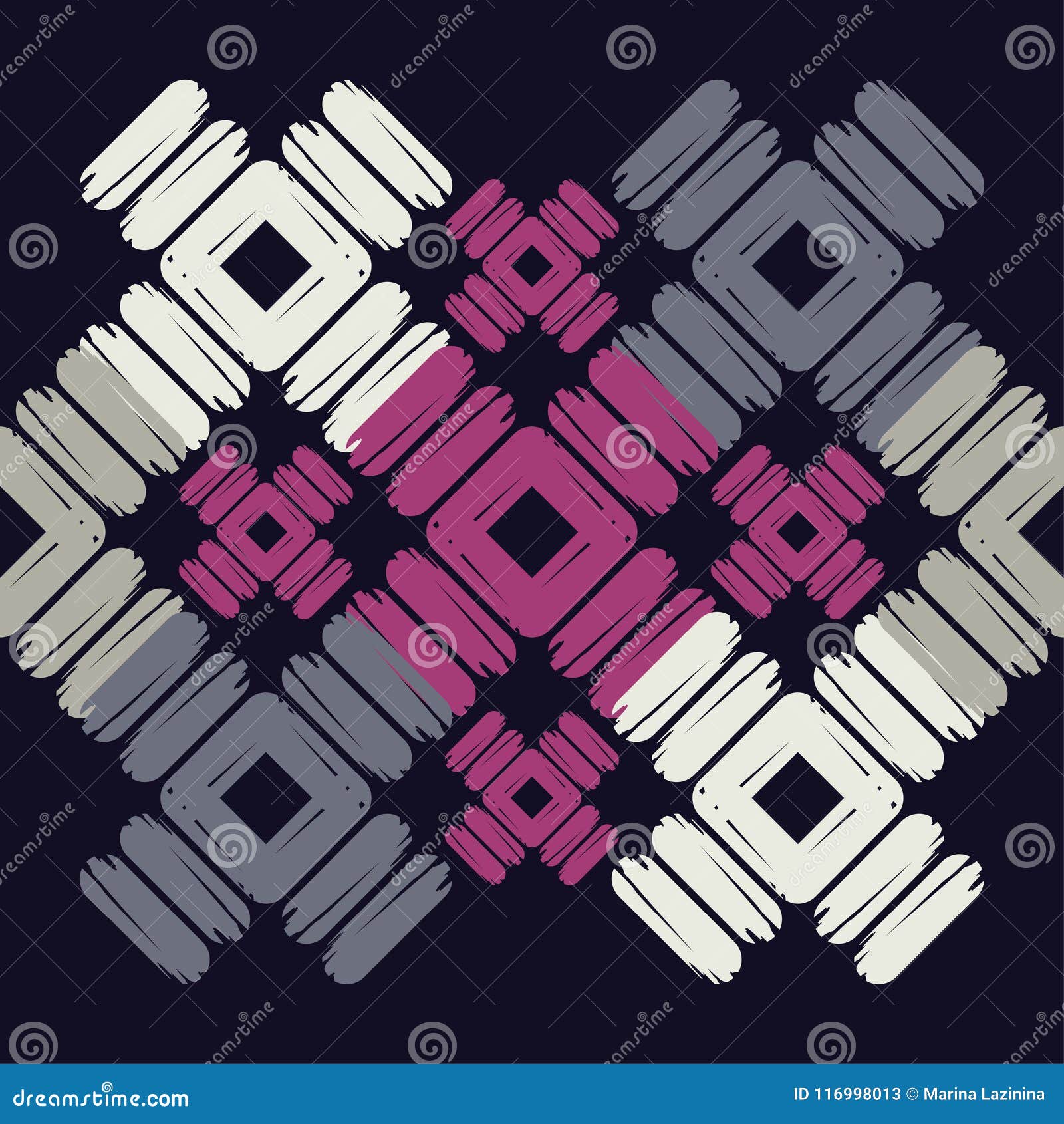 Seamless Abstract Geometric Pattern. the Texture of Rhombus. Brushwork ...