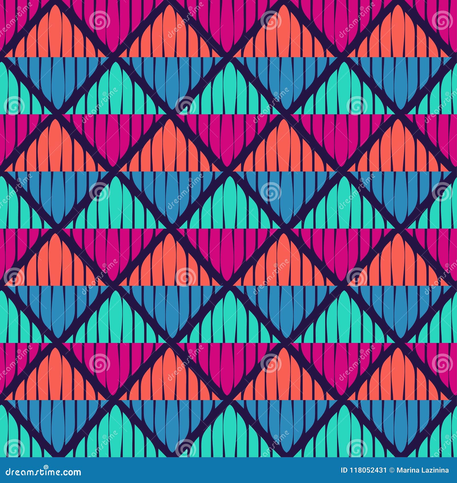 Seamless Abstract Geometric Pattern. the Texture of Rhombus. Brushwork ...