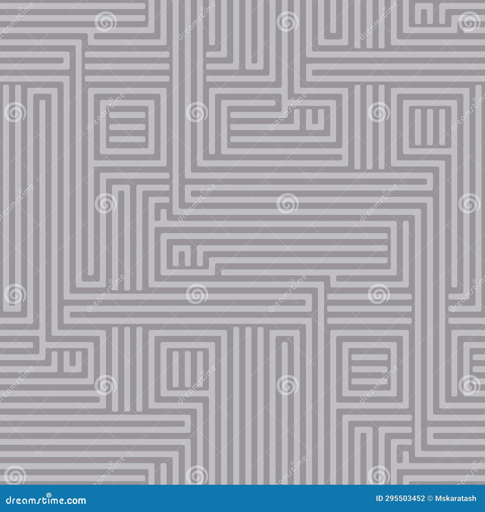 Seamless Abstract Geometric Patterns. Simple Labyrinth Vector ...