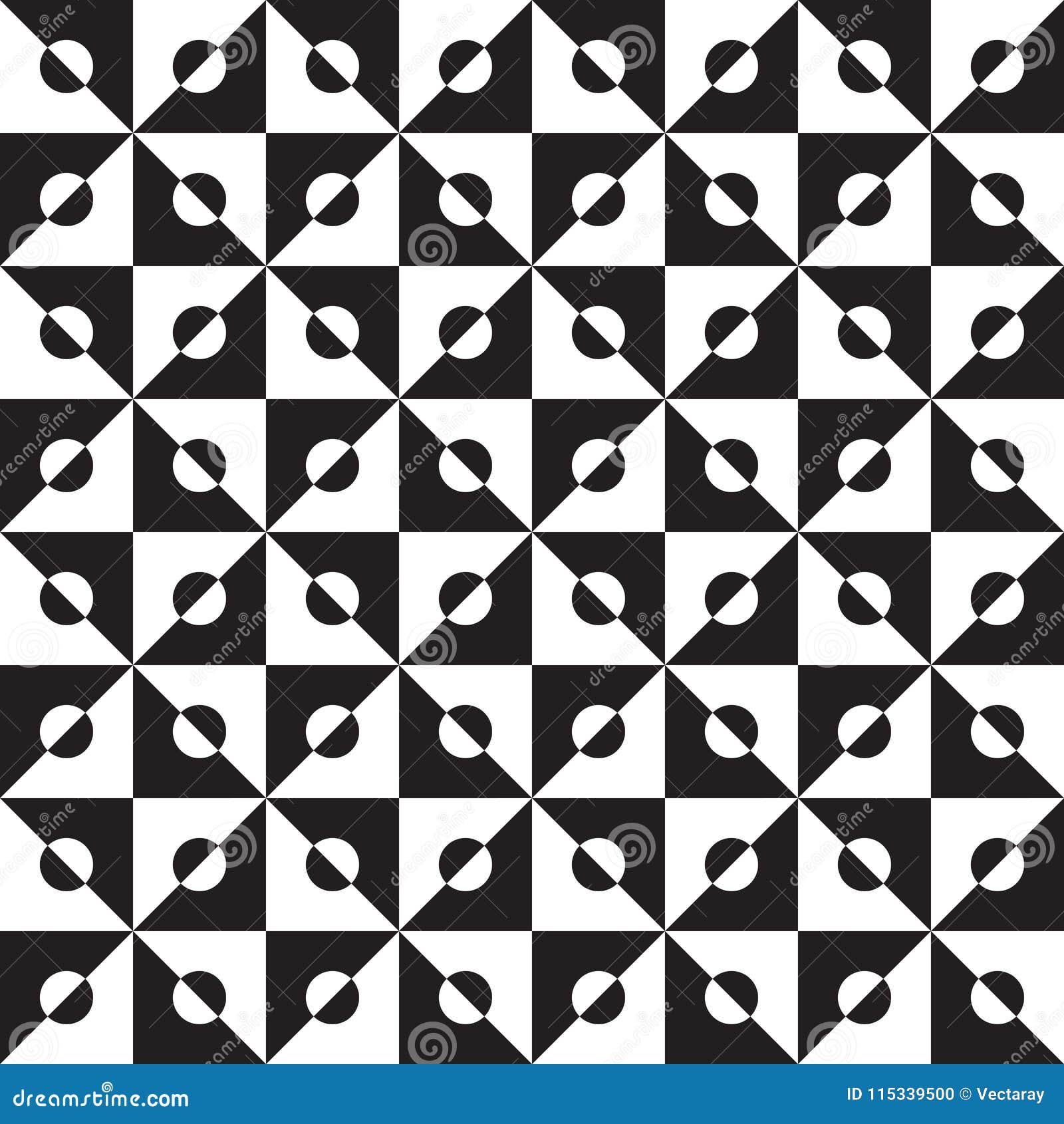 Seamless Abstract Geometric Square and Circle Intersection Pattern ...