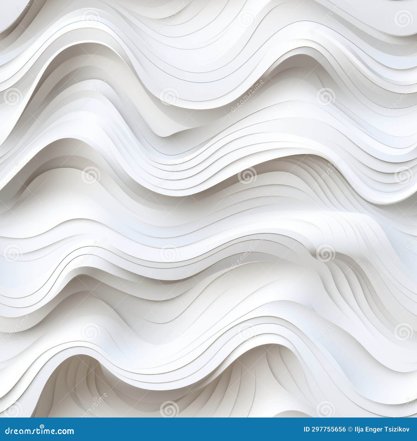 Seamless Abstract Geometric Wave Pattern on White Wall Texture Background with Overlapping ...