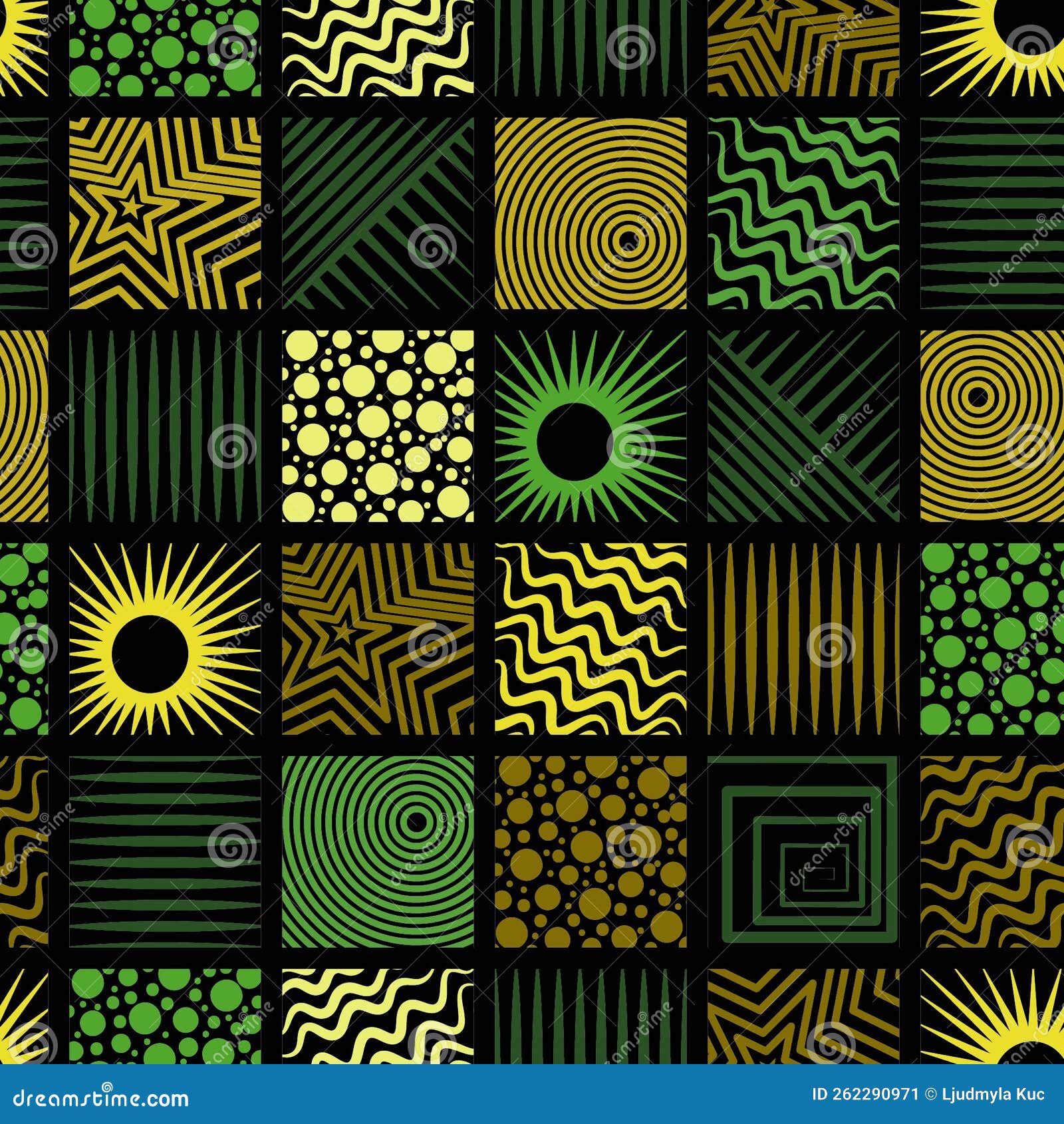 Cells with Different Patterns Seamless Wallpaper Stock Vector ...