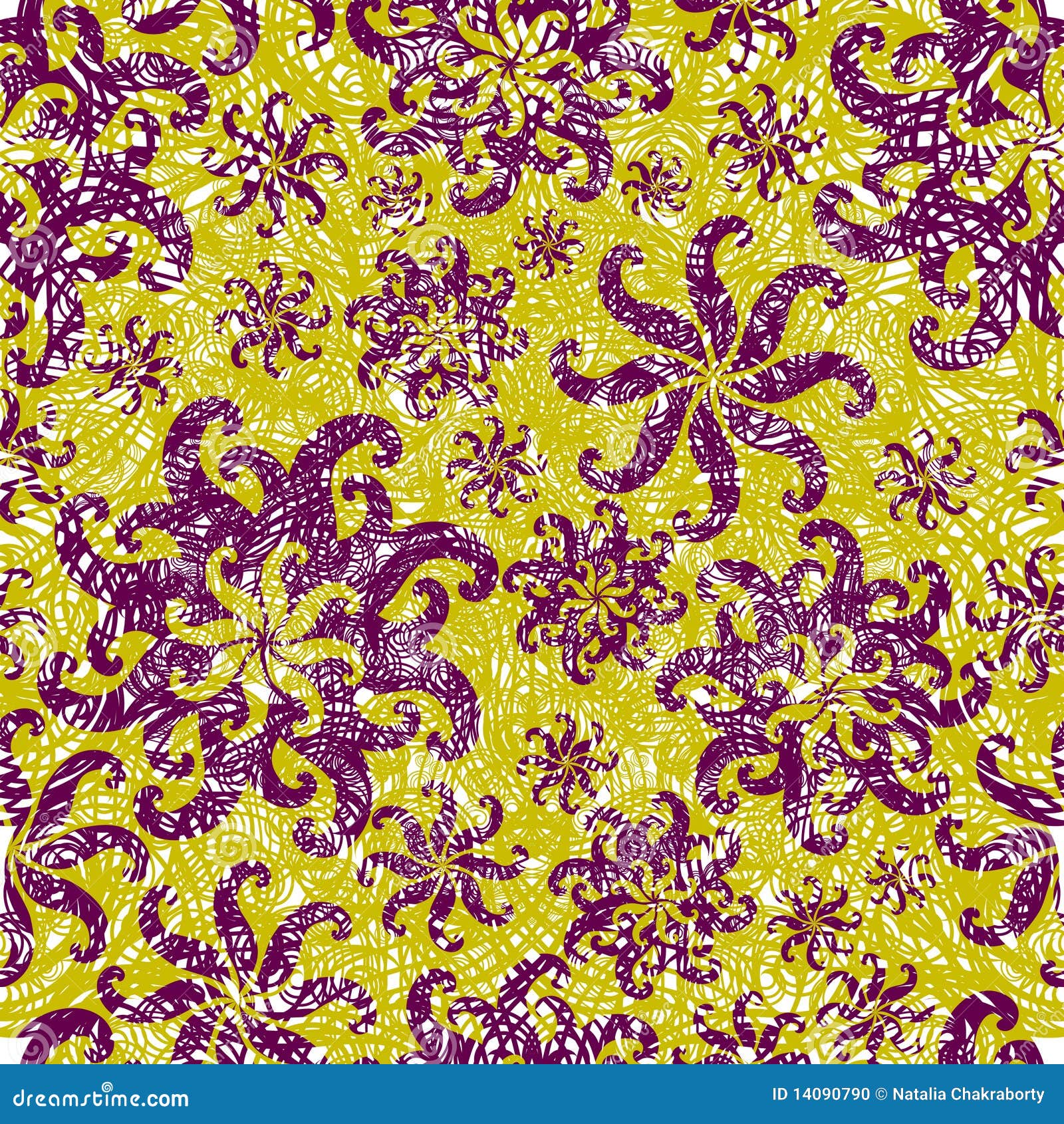 Seamless Abstract Grunge Floral Twirl Pattern Stock Vector ...