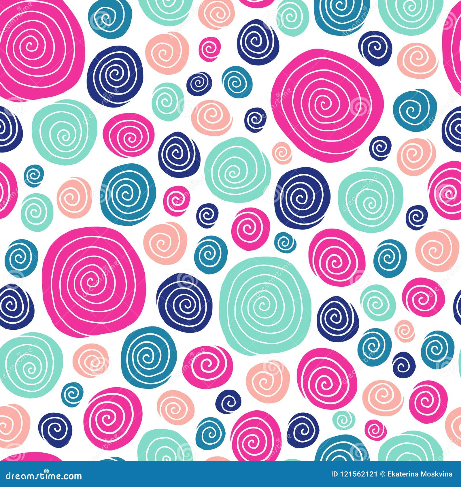 Spiral seamless pattern stock vector. Illustration of color - 121562121