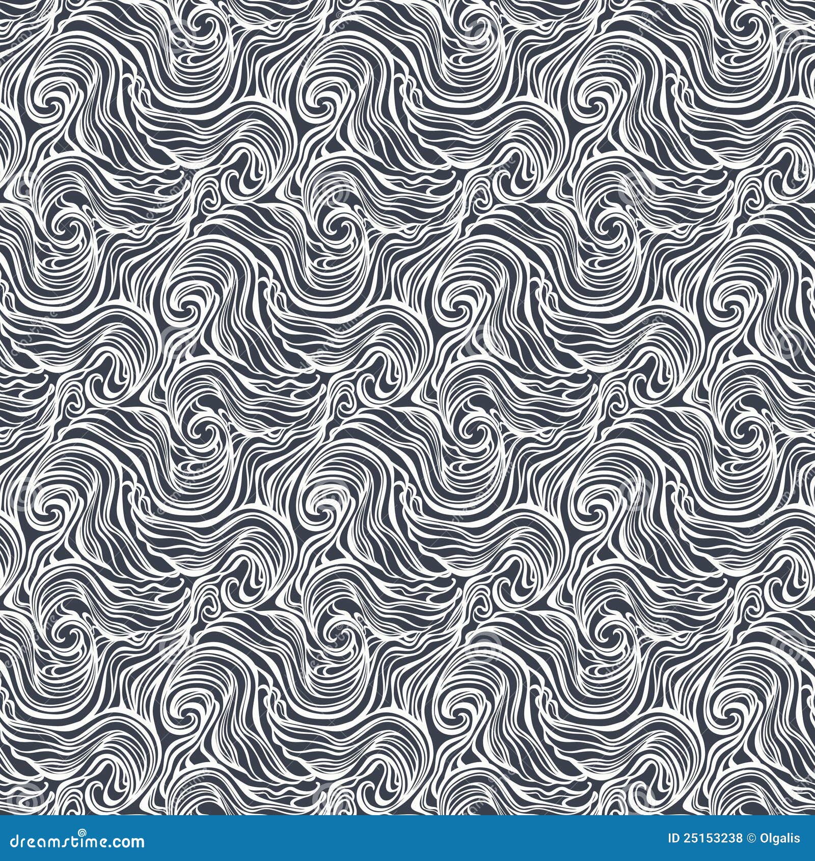Seamless Abstract Hand-drawn Curly Pattern Stock Photo - Image of line ...