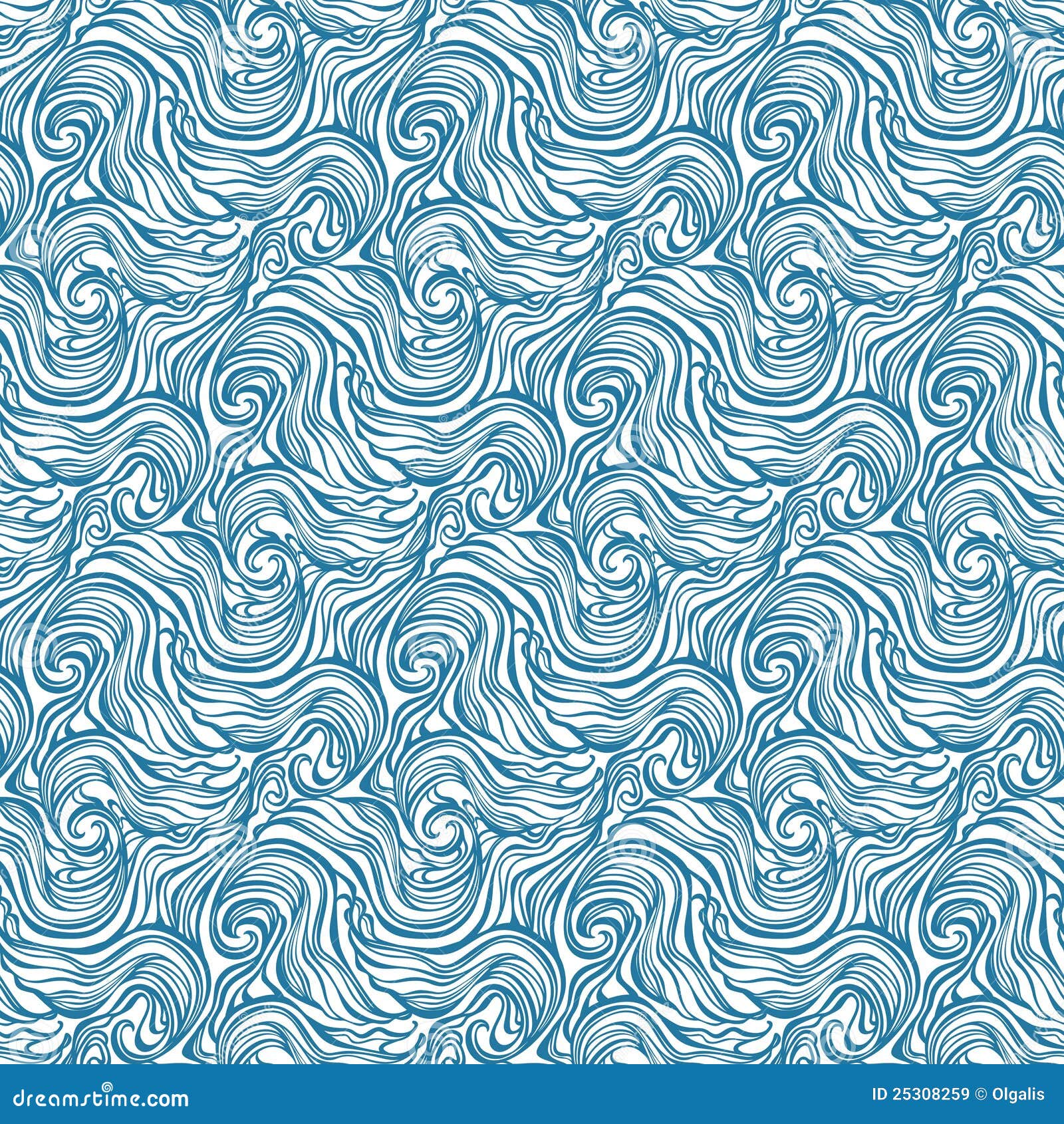 Seamless Abstract Hand-drawn Curly Pattern Stock Illustration ...