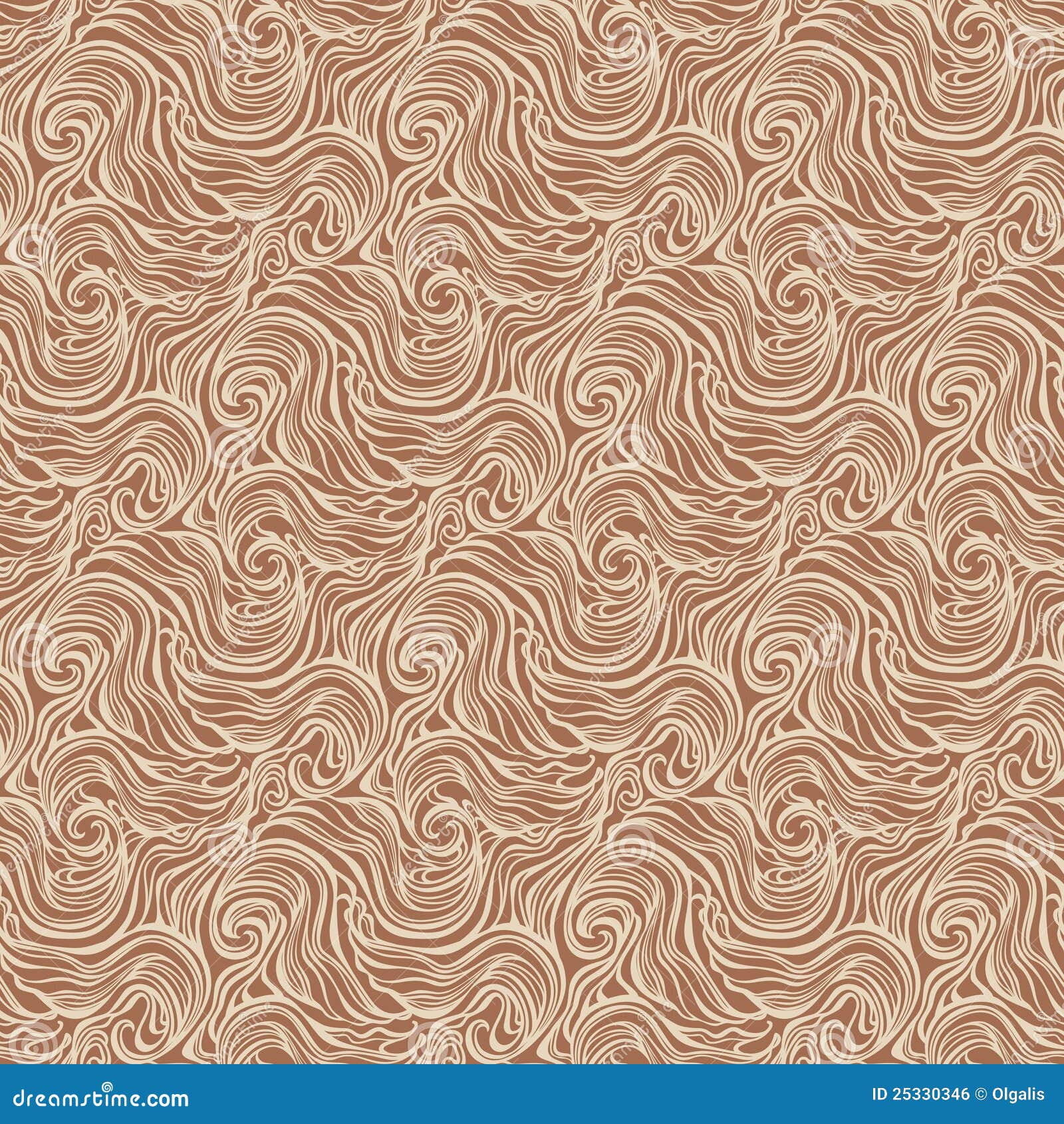Seamless Abstract Hand-drawn Curly Pattern Stock Illustration ...
