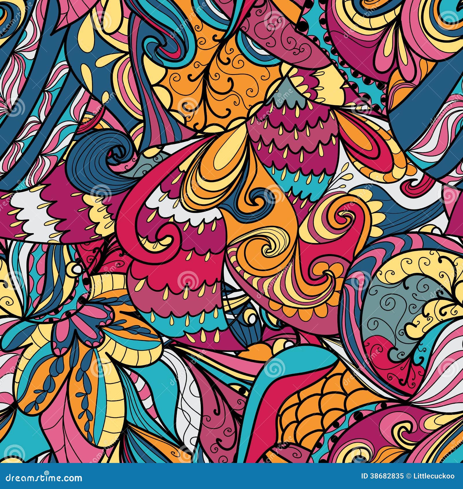 Seamless Abstract Hand-drawn Texture Stock Illustration - Illustration ...