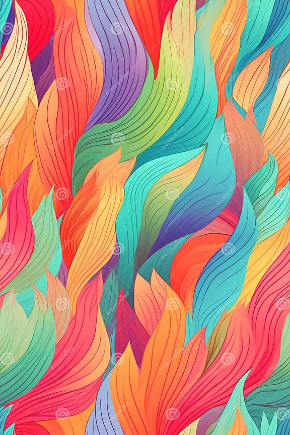 Seamless Abstract Hand-drawn Waves Pattern, Wavy Background Stock ...