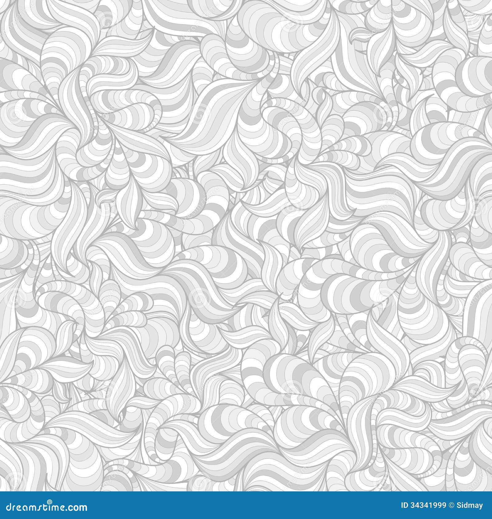 Seamless Abstract Hand-drawn Waves Pattern Stock Vector - Illustration ...