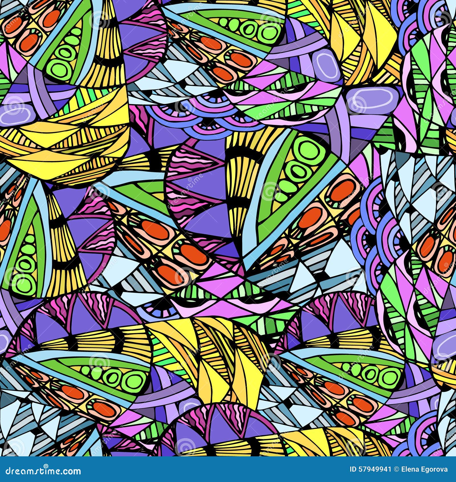 Seamless Abstract Hand-drawn Waves Pattern Stock Vector - Illustration ...