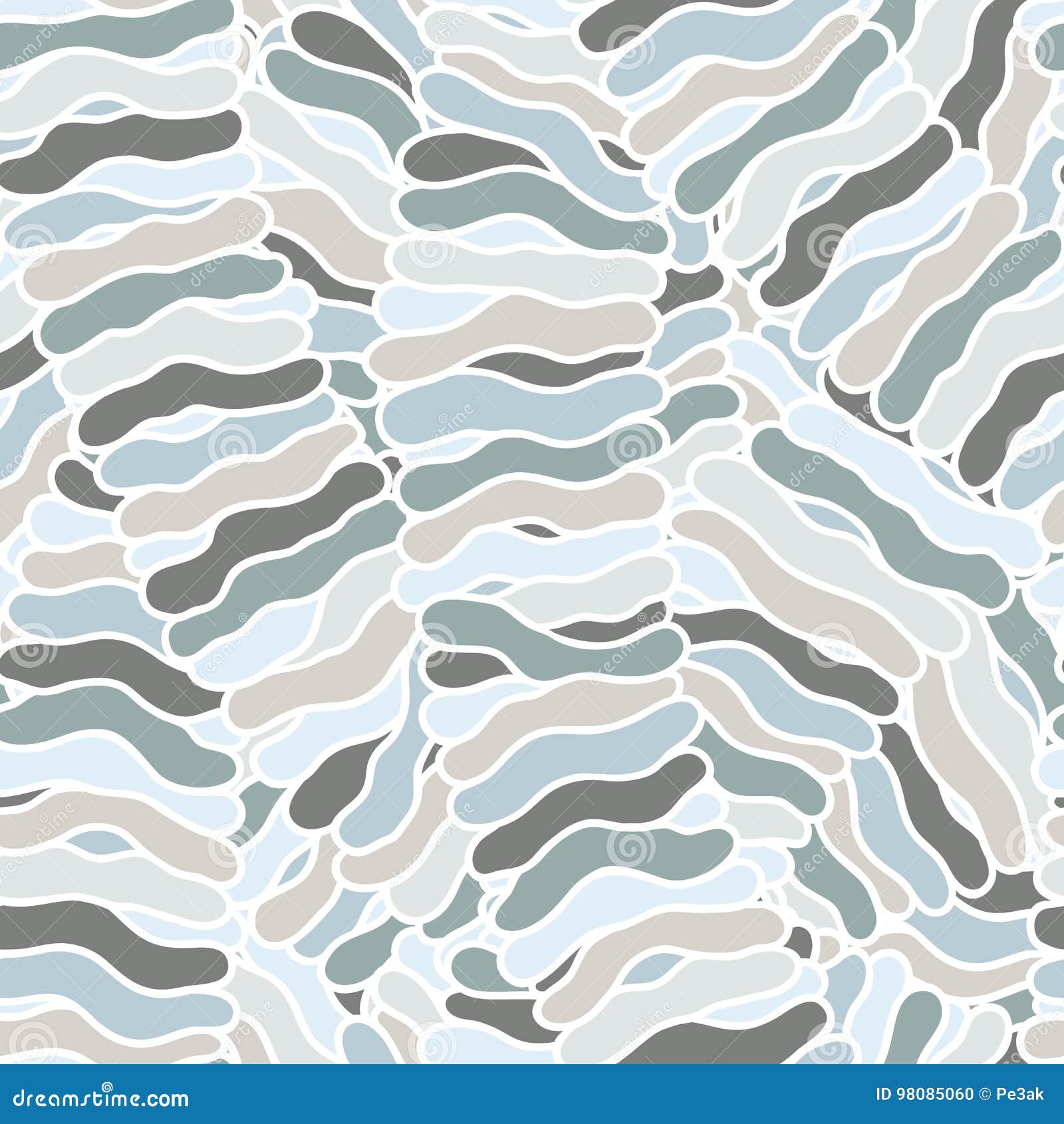 Seamless Abstract Hand-drawn Waves Pattern, Wavy Background. Stock ...