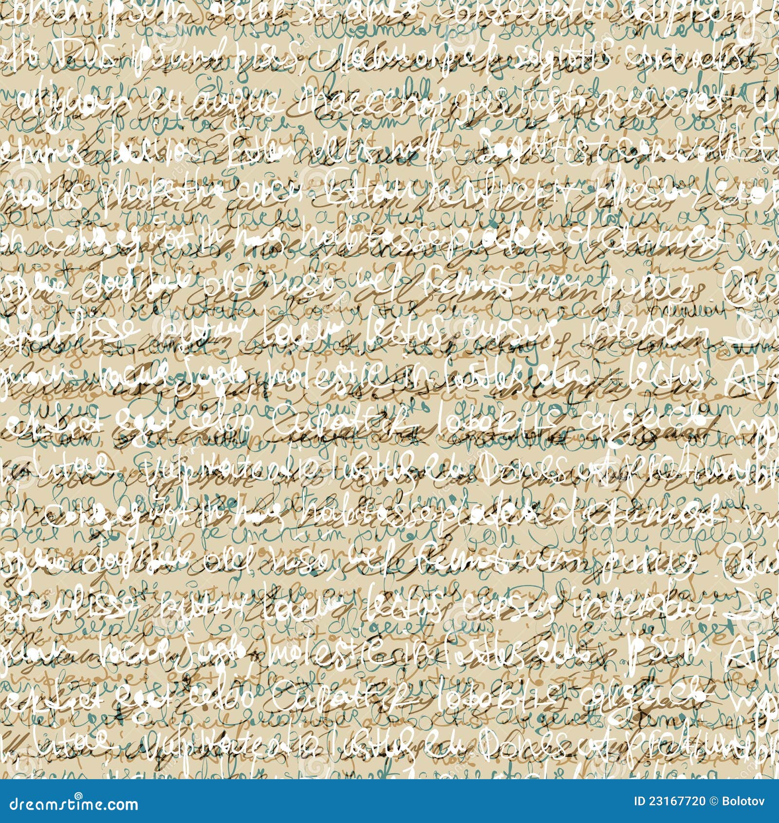 Seamless Abstract Handwriting Pattern. Stock Vector - Illustration of ...