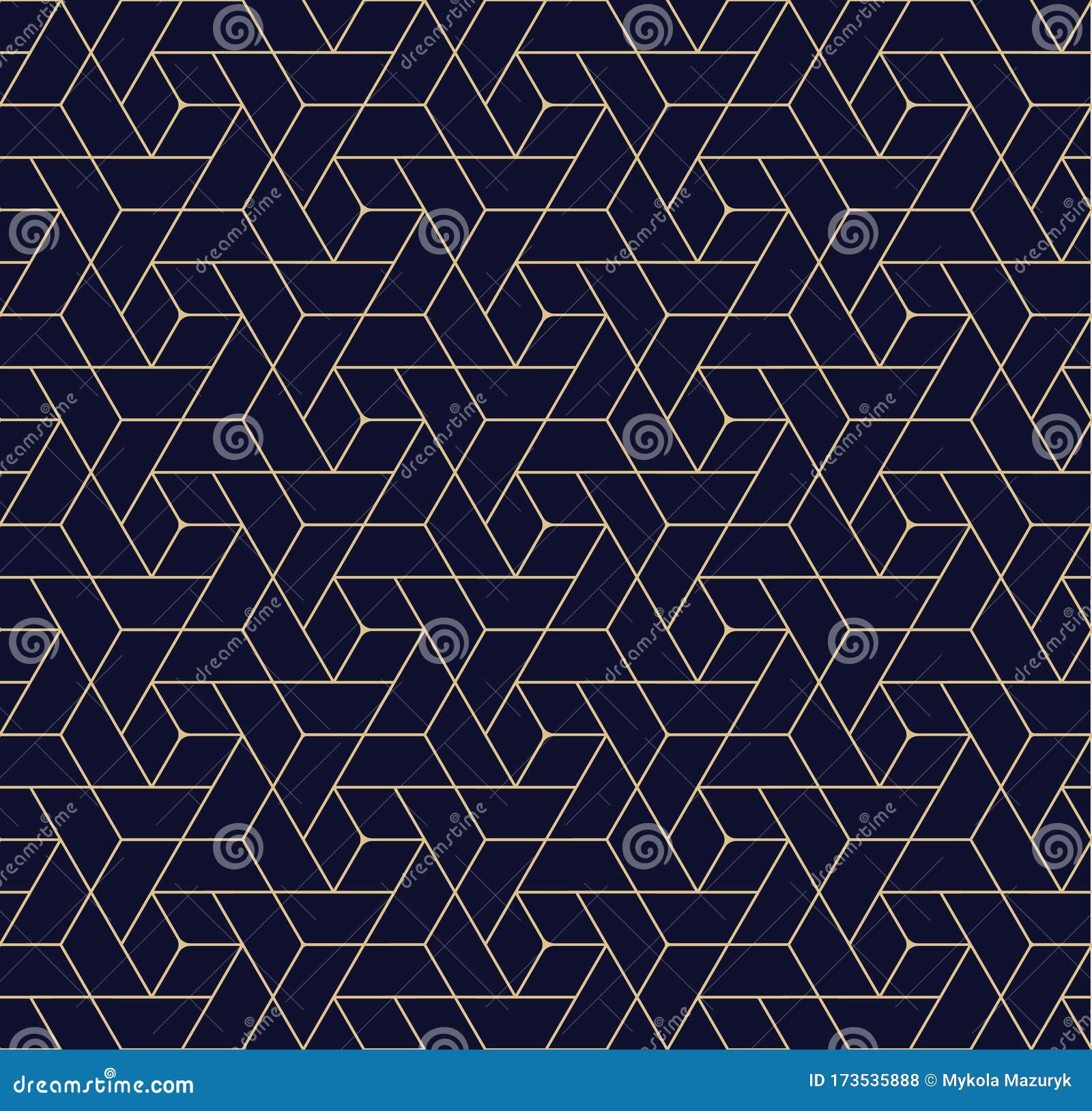 Seamless Abstract Hexagonal Pattern Golden Color Stock Vector ...