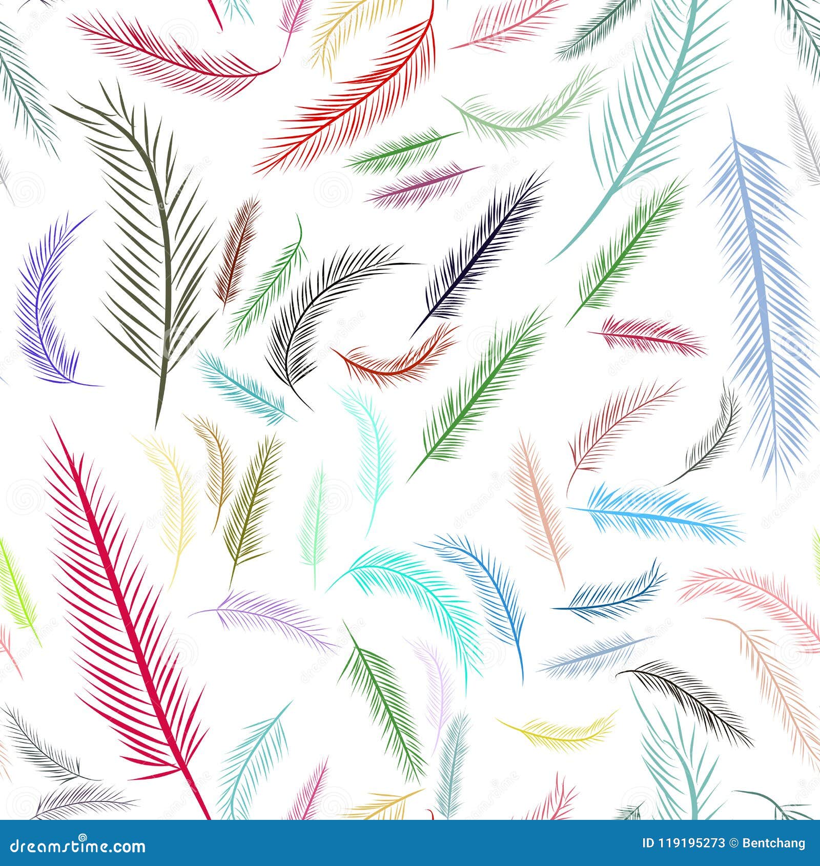 Seamless Abstract Illustrations of Feather, Conceptual. Cover, Pattern ...