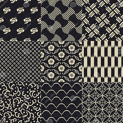 Seamless Abstract Japanese Mesh Pattern Stock Vector - Illustration of ...