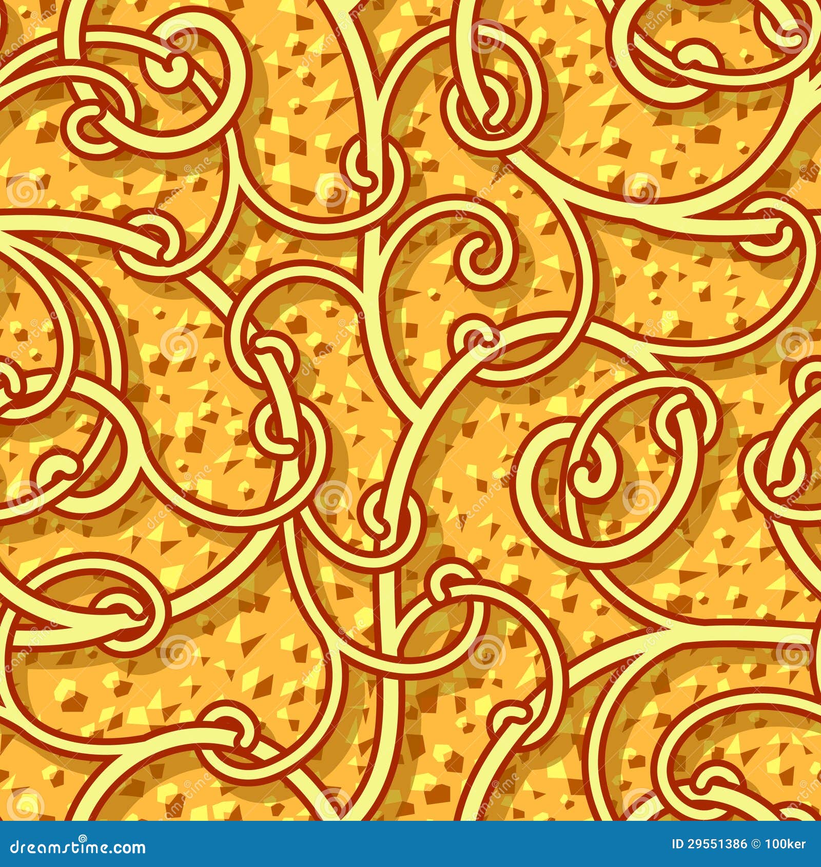 Seamless Abstract Liana Twisted Tendril Background Stock Vector ...