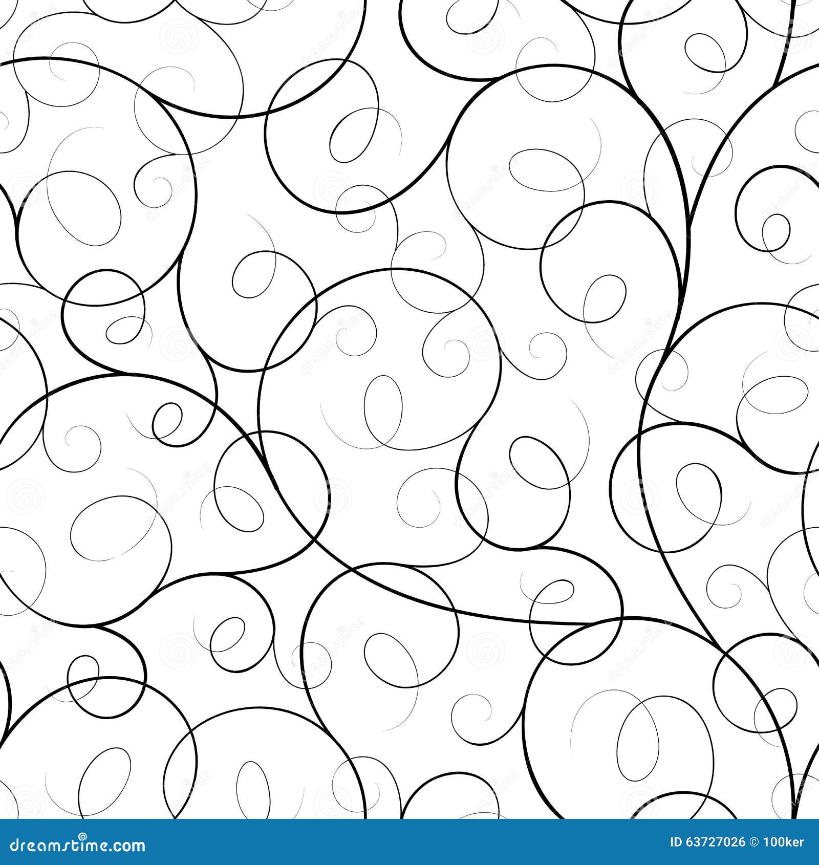 Seamless Abstract Liana Twisted Tendril Background Stock Vector ...