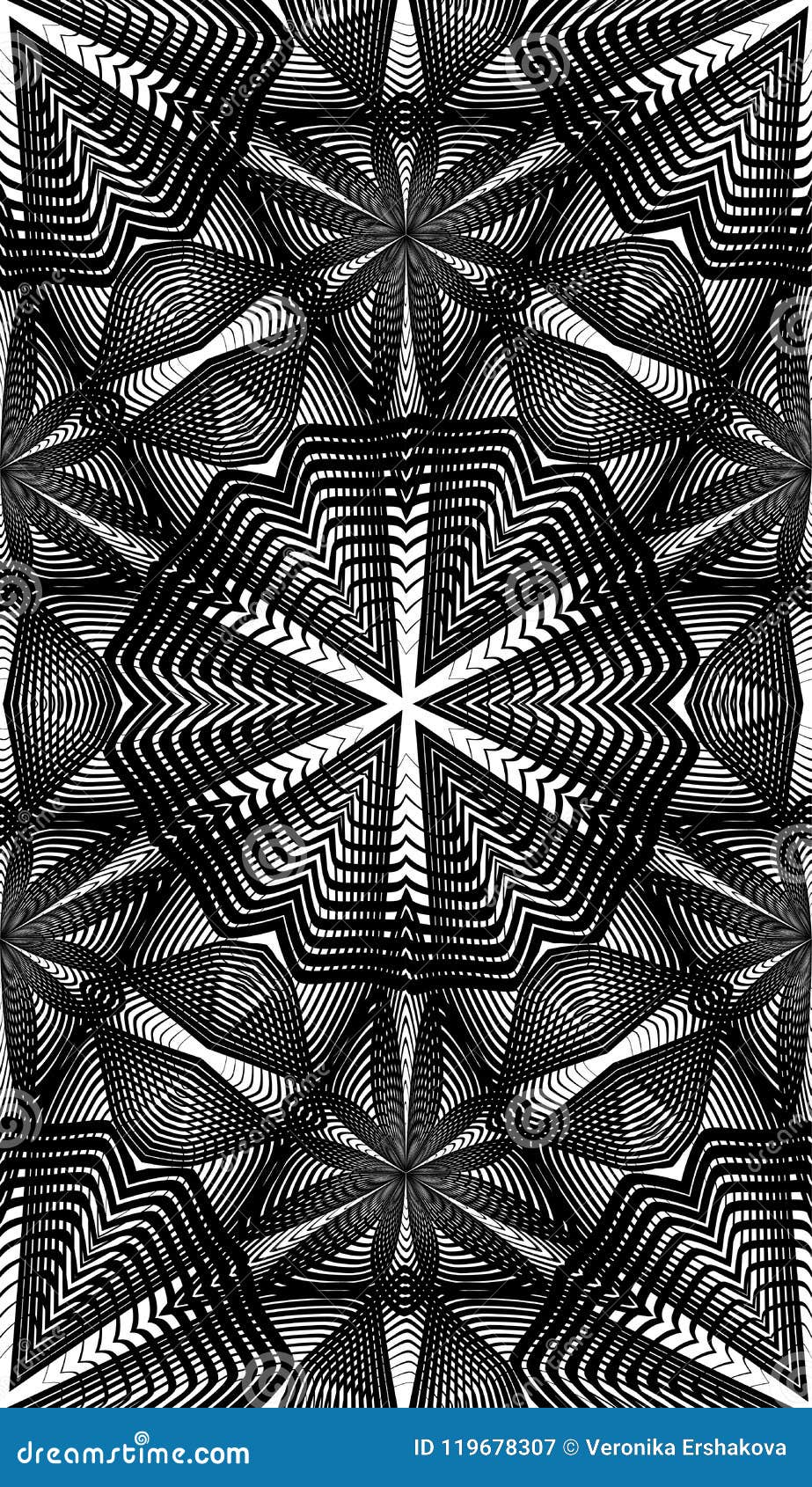 Seamless Abstract Line Pattern in Black Stock Vector - Illustration of ...