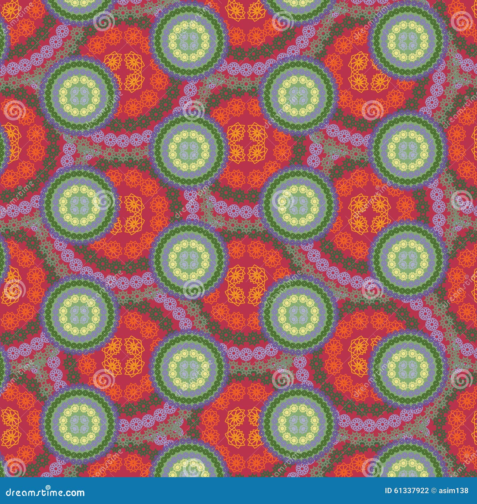 Seamless Abstract Mandala Multicolor Pattern Stock Vector ...