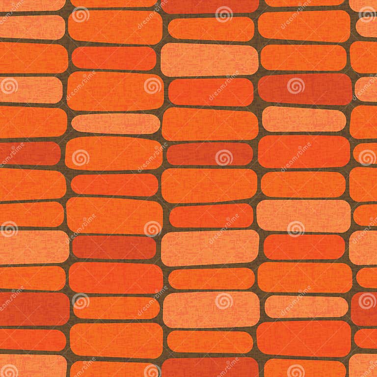 Seamless Abstract Mid Century Modern Pattern of Rounded Red Rectangles ...