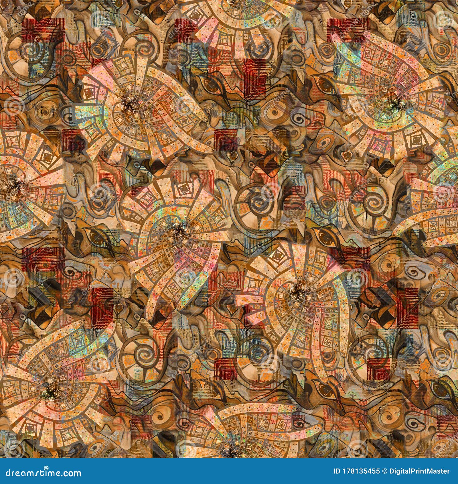 Seamless Abstract Mix Match Design Pattern for Digital Print Stock ...