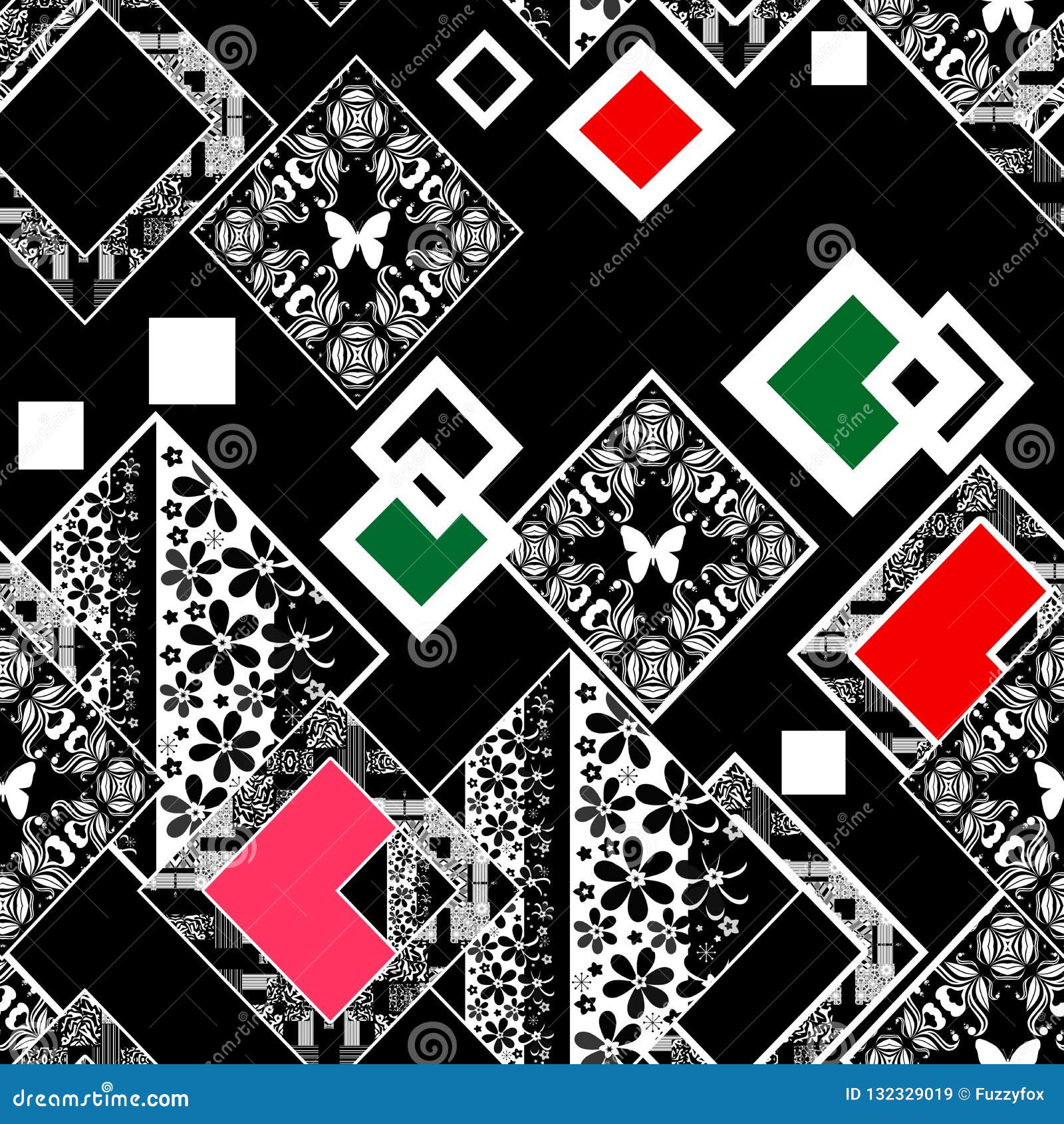 Seamless Abstract Modern Ornamental Decor Pattern Stock Illustration ...