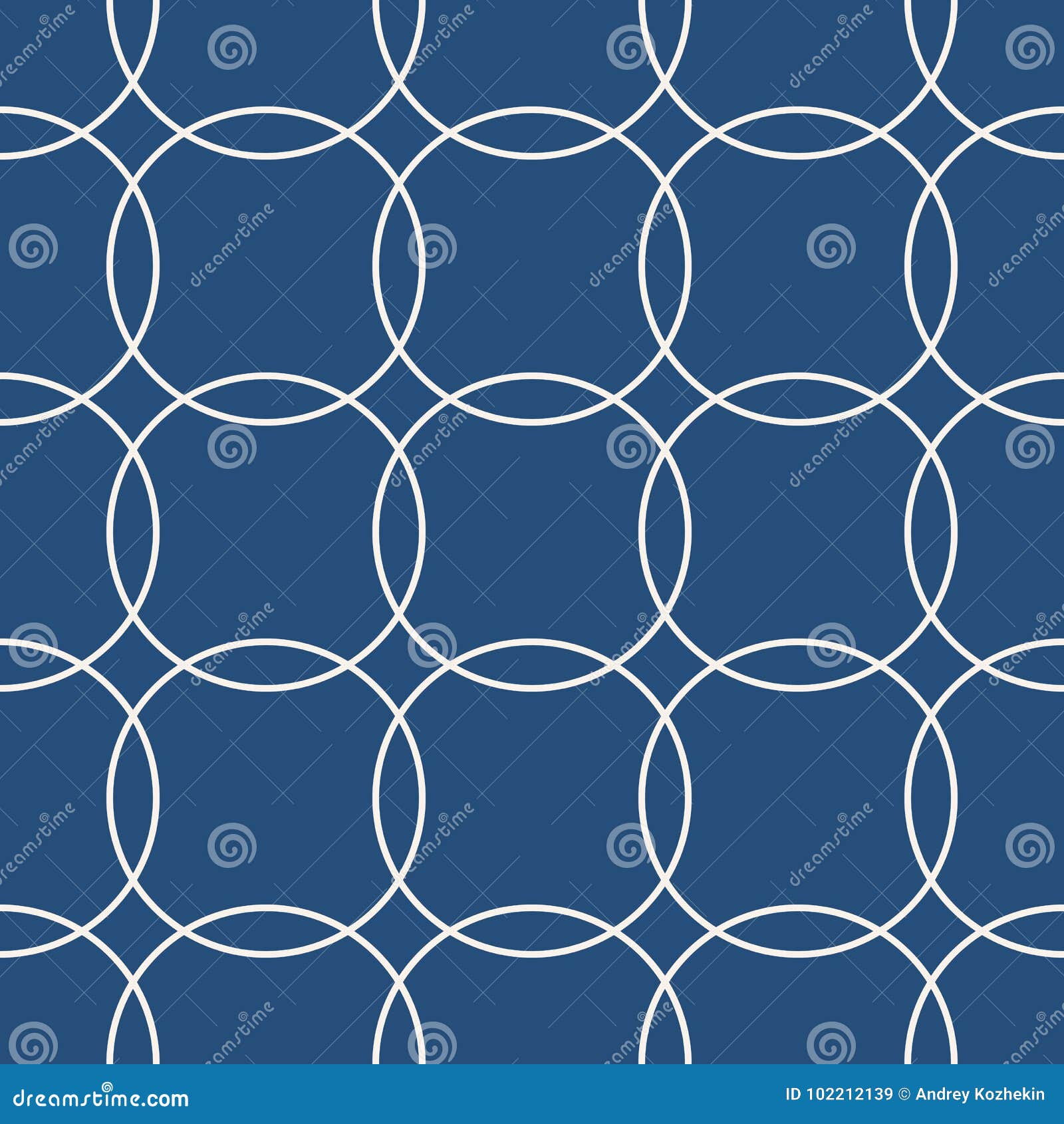 Seamless Abstract Modern Pattern Created From Intersecting Circles