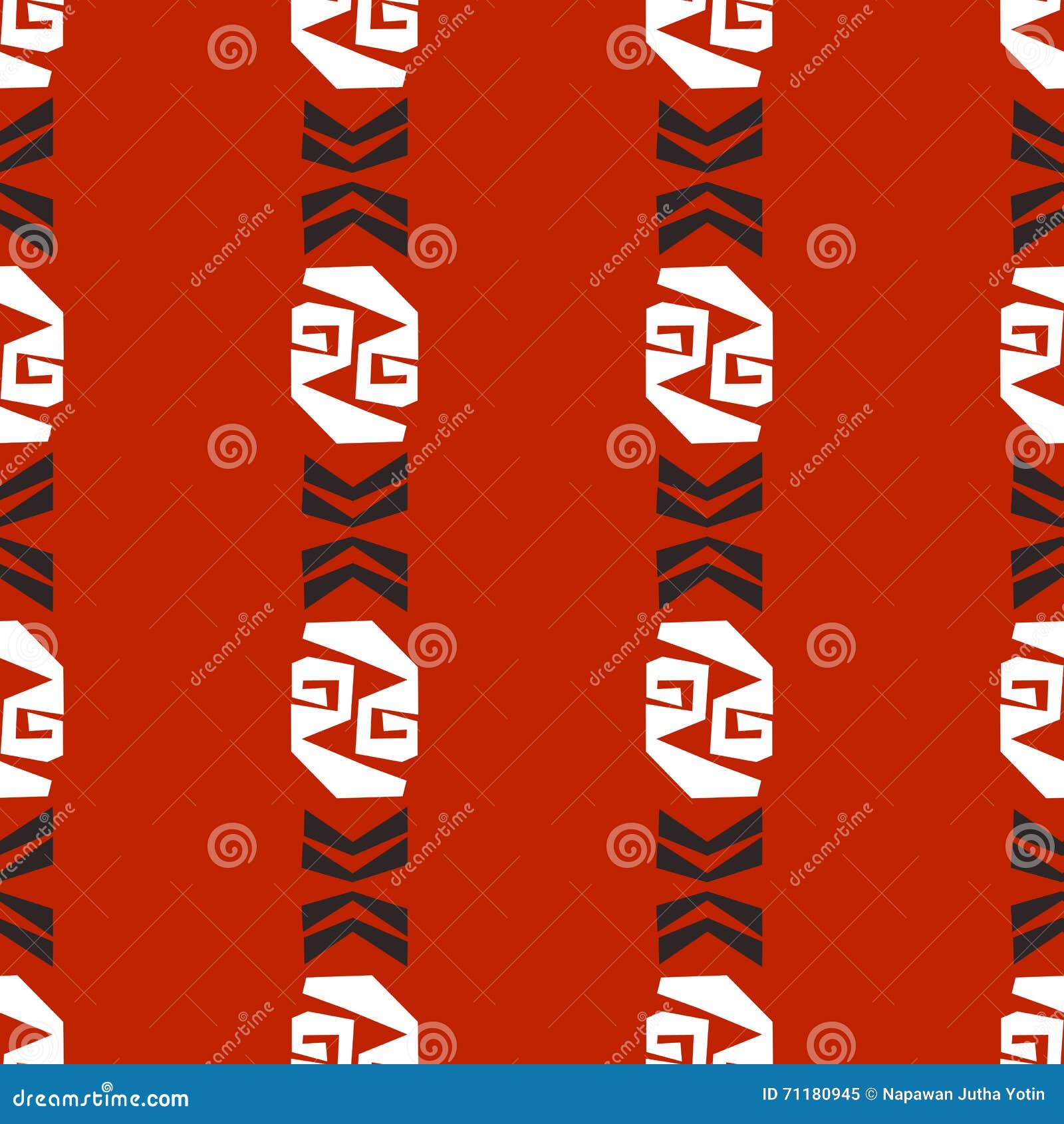 Seamless Abstract Native Pattern on Red Background Stock Vector ...