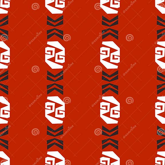 Seamless Abstract Native Pattern on Red Background Stock Vector ...