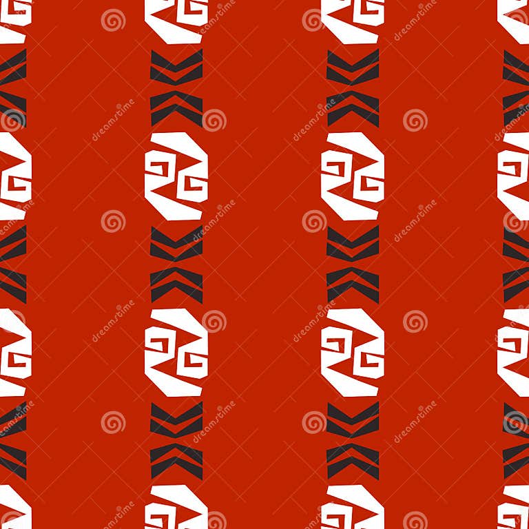Seamless Abstract Native Pattern on Red Background Stock Vector ...
