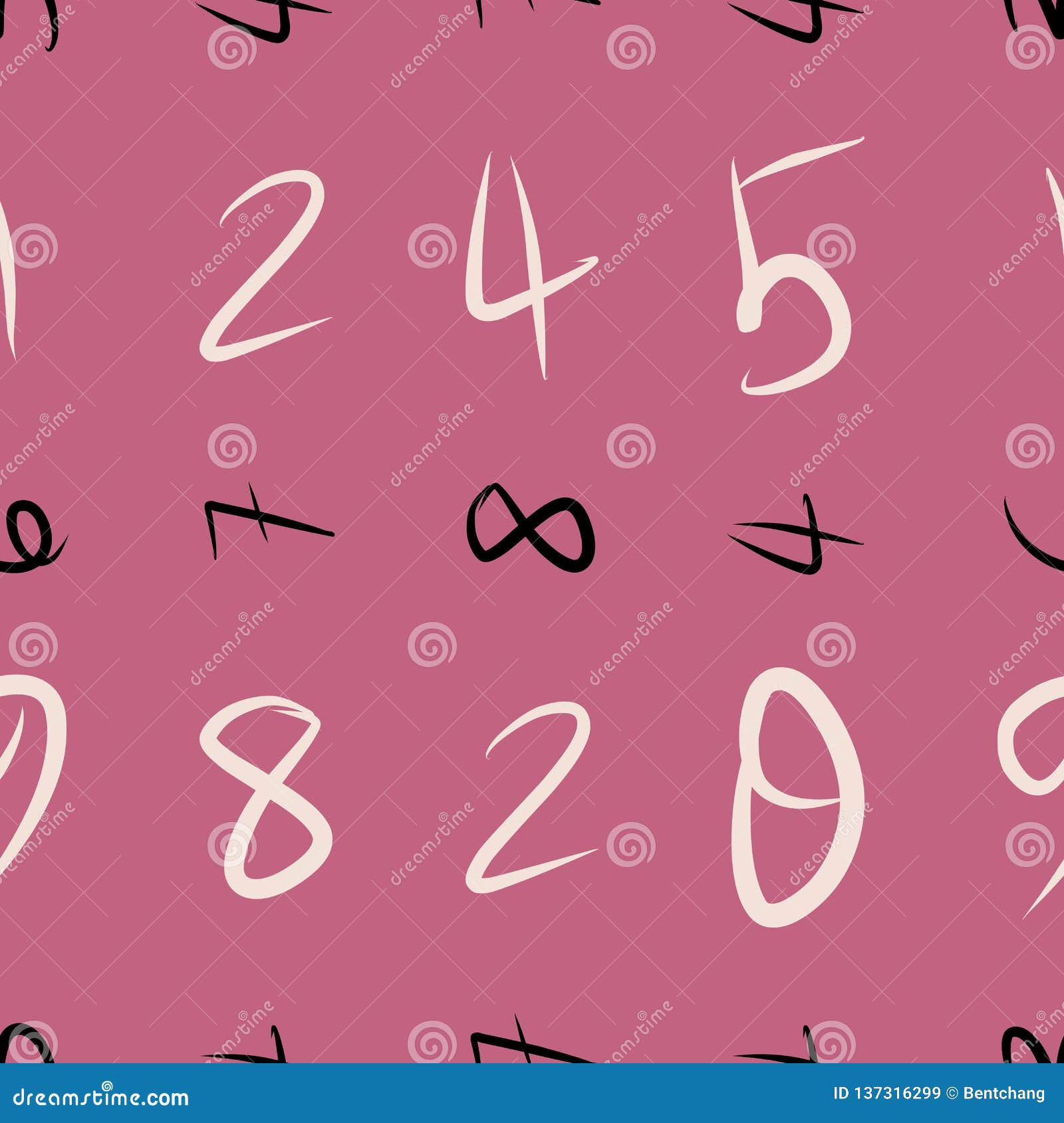Seamless Abstract Numbers. Style, Wallpaper, Web & Graphic. Stock ...