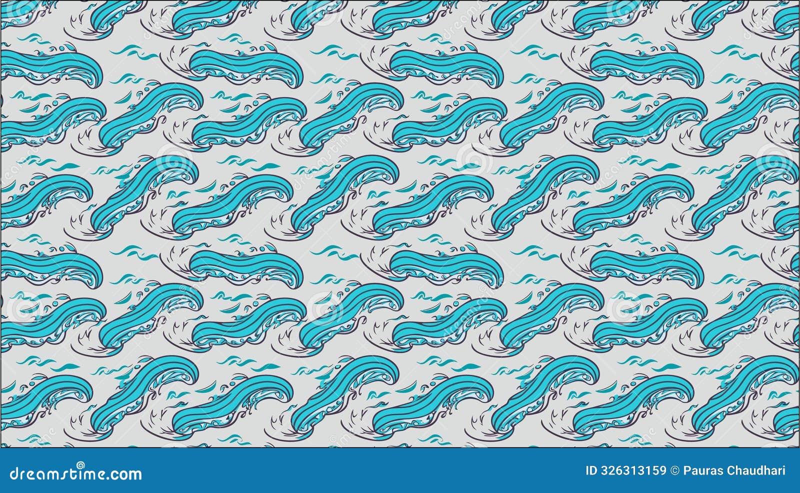 Seamless Abstract Ocean Waves Pattern in Blue. Perfect for Textiles ...