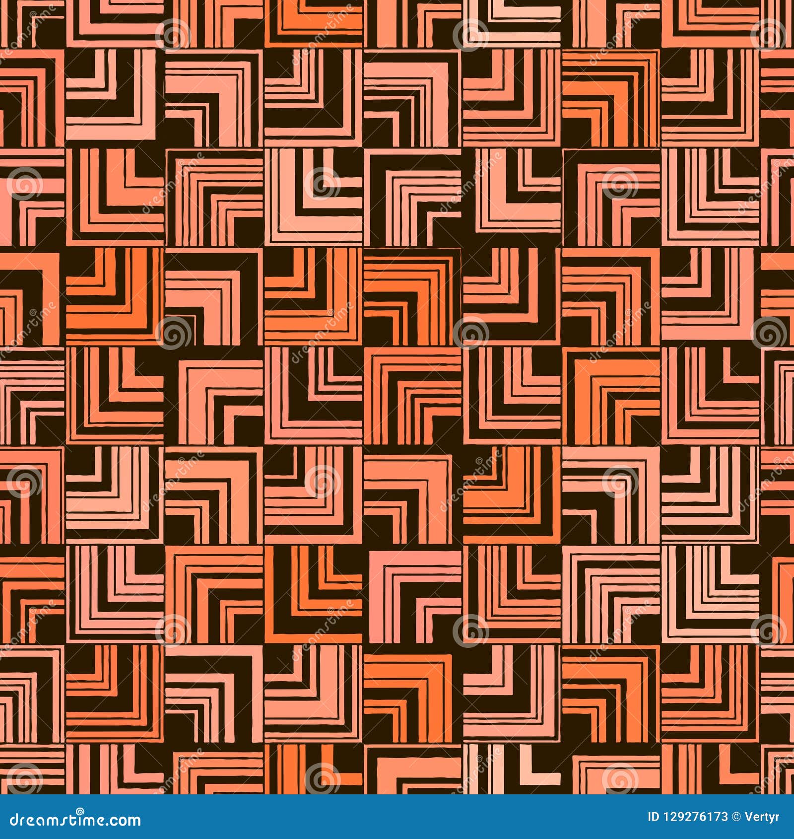 Seamless Abstract Orange Pattern of Square Angle. Stock Vector ...