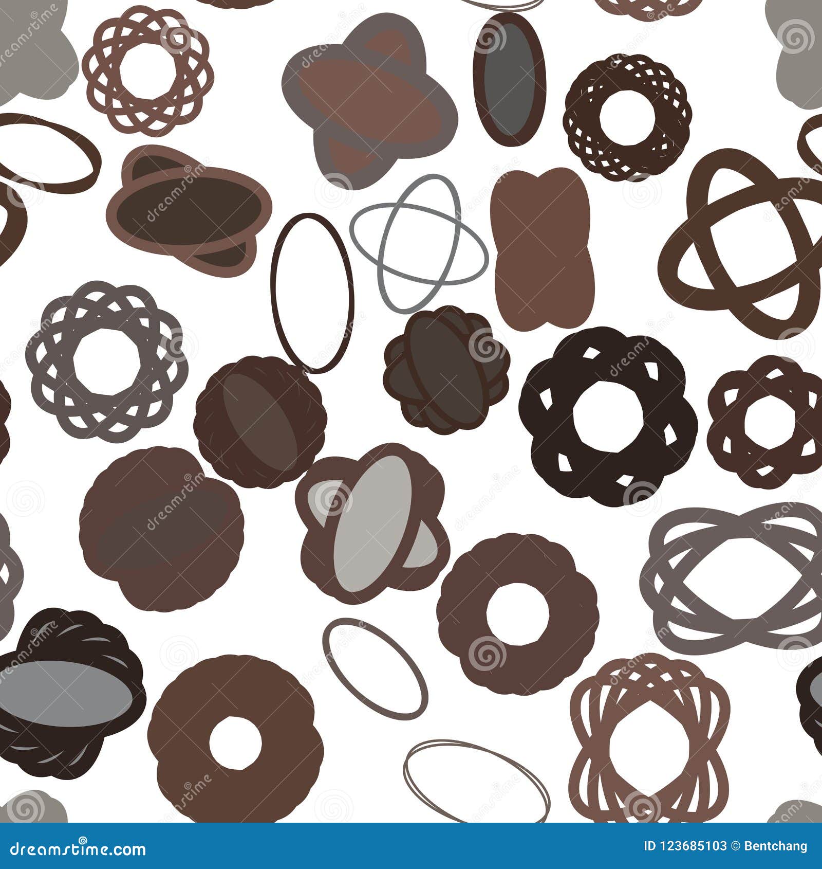 Seamless Abstract Oval & Mixed Geometric Pattern, Colorful & Artistic ...