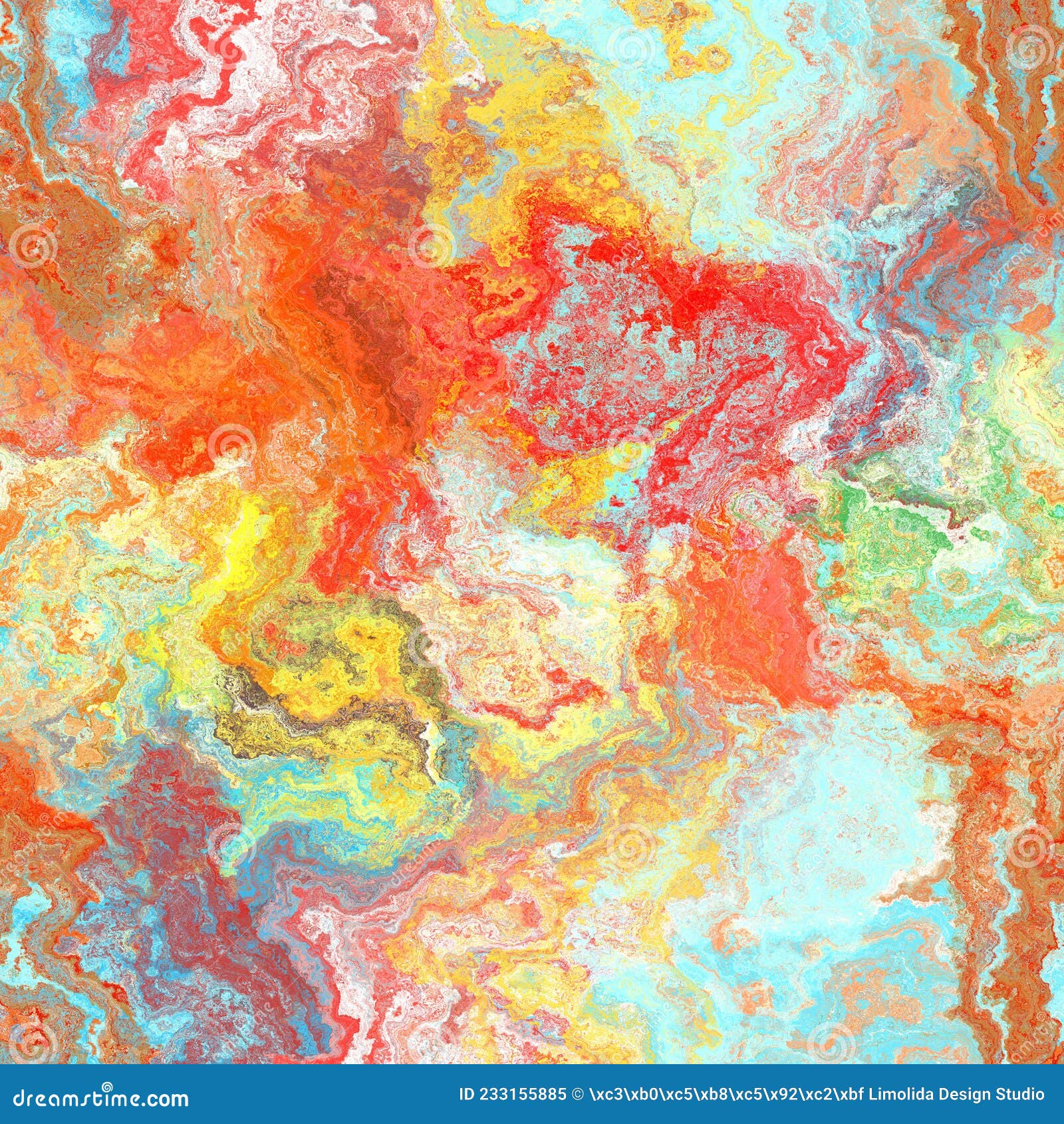 Seamless Abstract Painted Brushed Marble Texture. Rainbow Bright ...