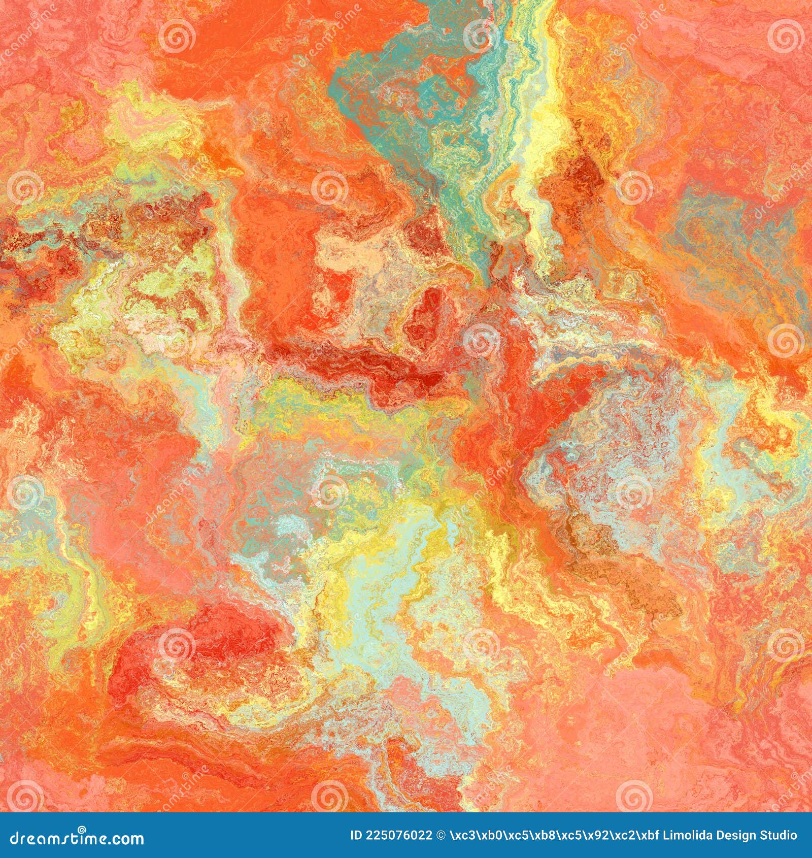 Seamless Abstract Painted Brushed Marble Texture. Rainbow Bright ...