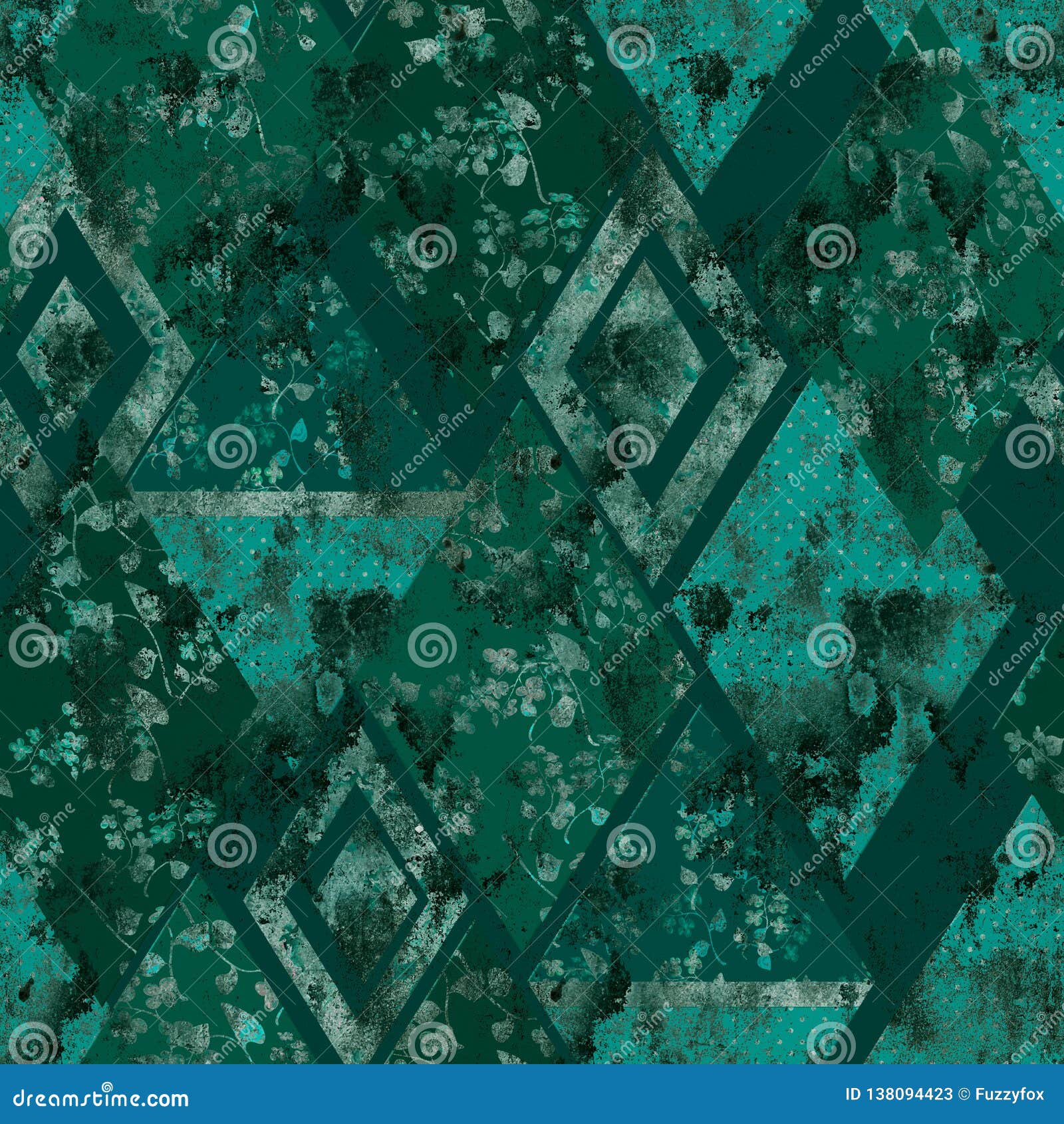 Seamless Abstract Patchwork Grunge Patches Pattern Dark Stock ...