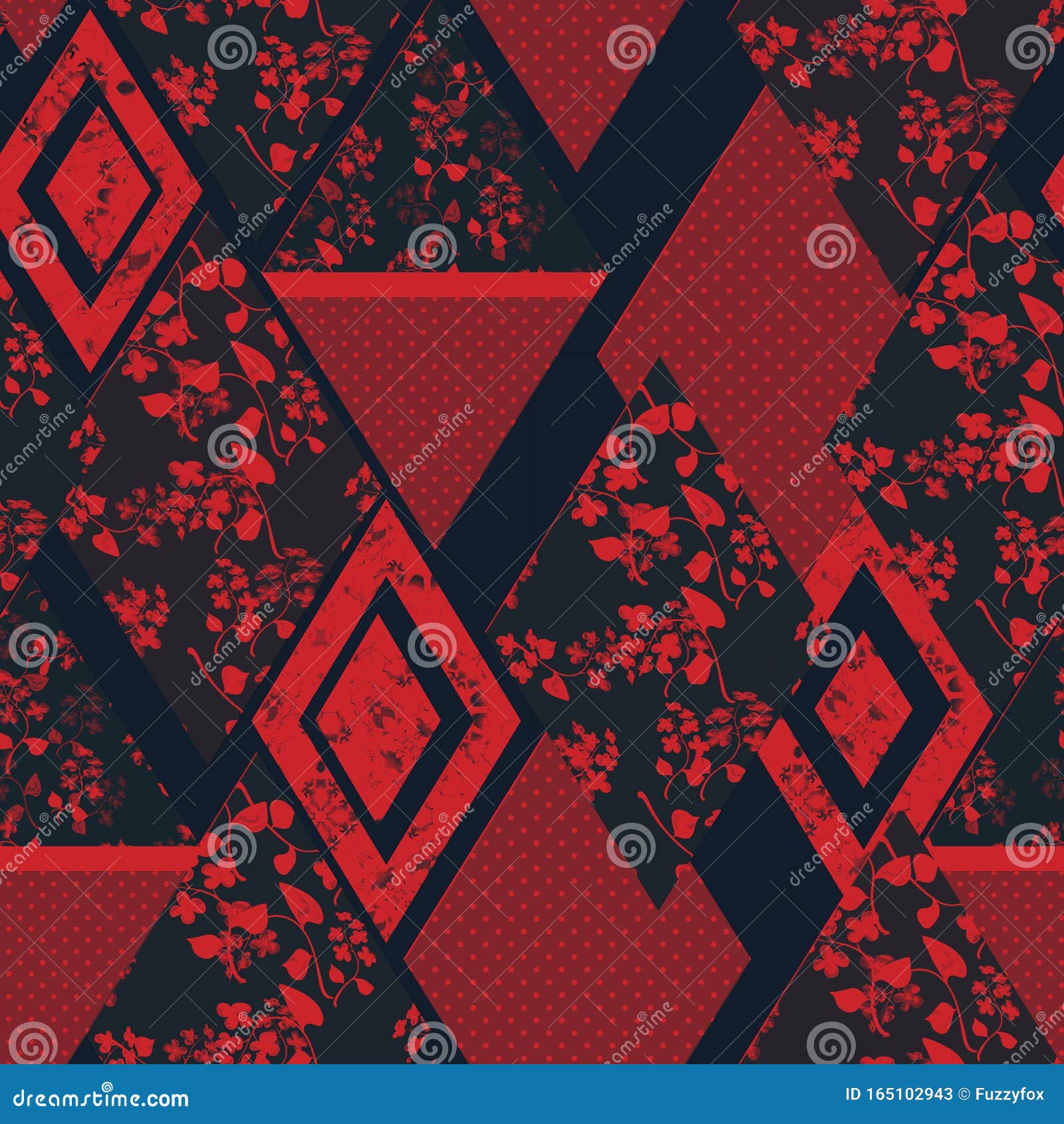 Seamless Abstract Patchwork Plaid Patches Pattern Stock Illustration ...