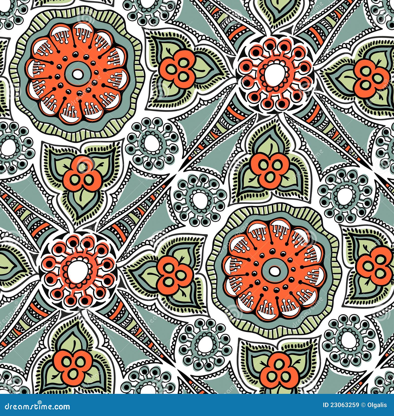 Seamless abstract pattern stock illustration. Illustration of flower ...