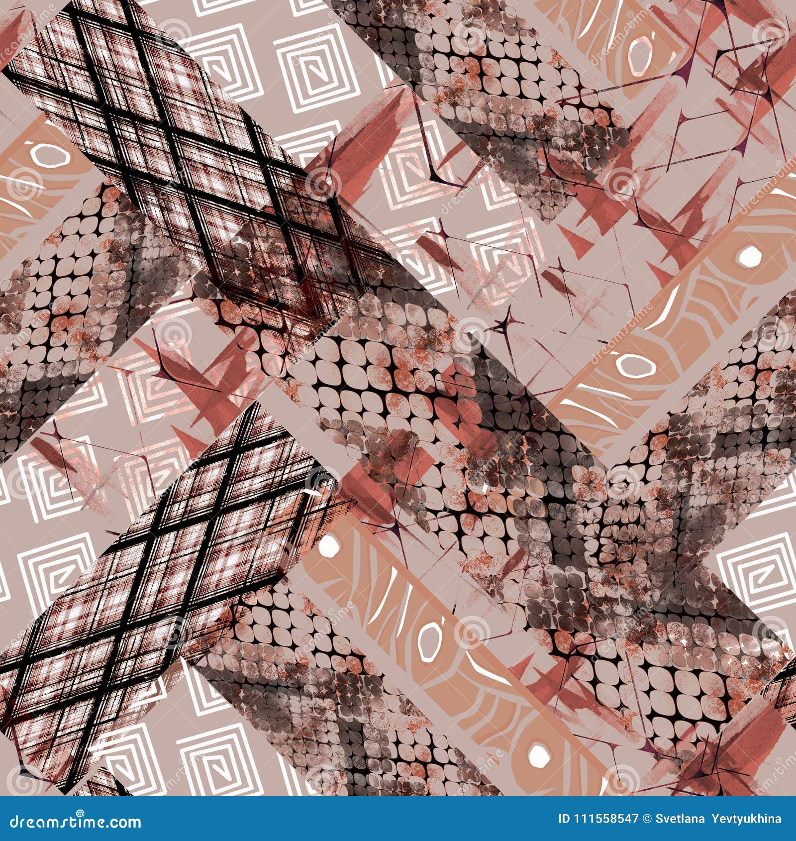 Seamless Abstract Pattern of African Design. Background with a ...