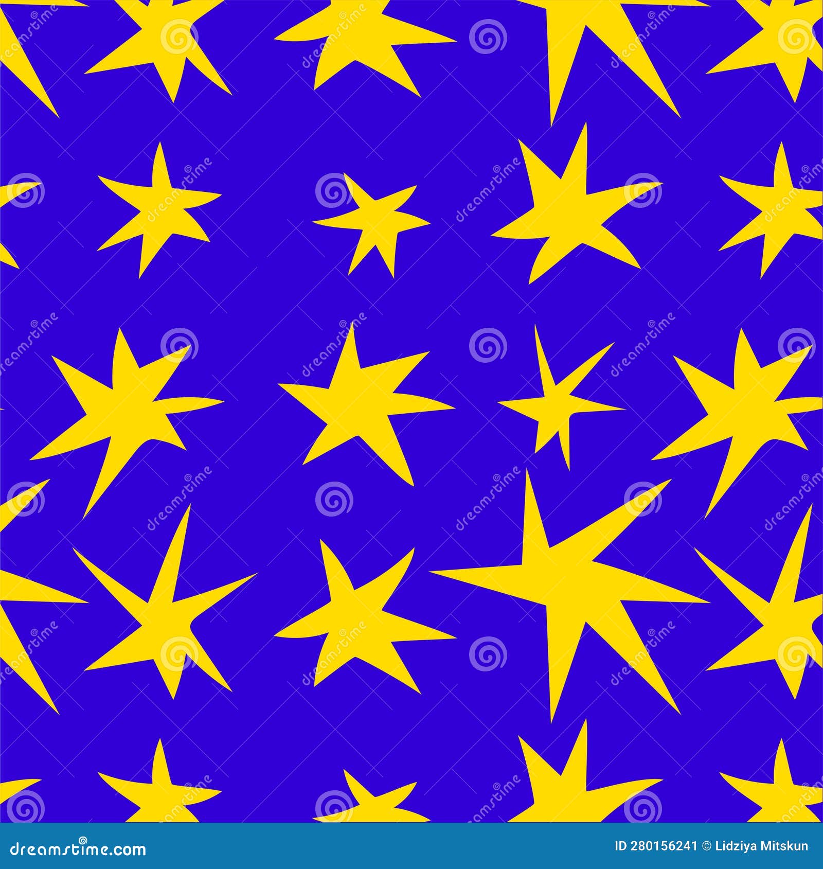 Seamless Abstract Pattern of Asymmetrical Stars for Design Stock ...