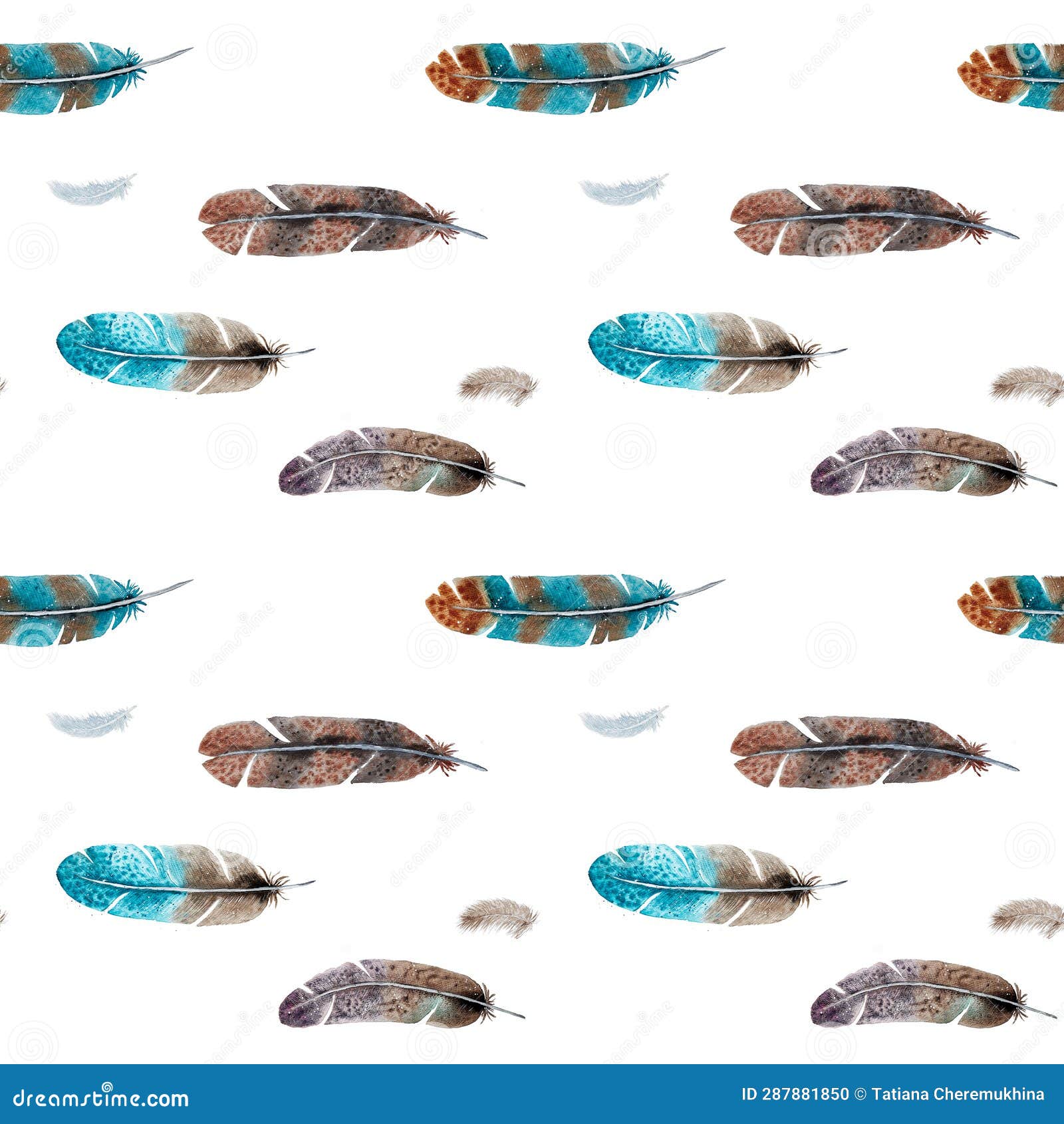 Seamless Abstract Pattern with Bird Feathers Stock Illustration ...